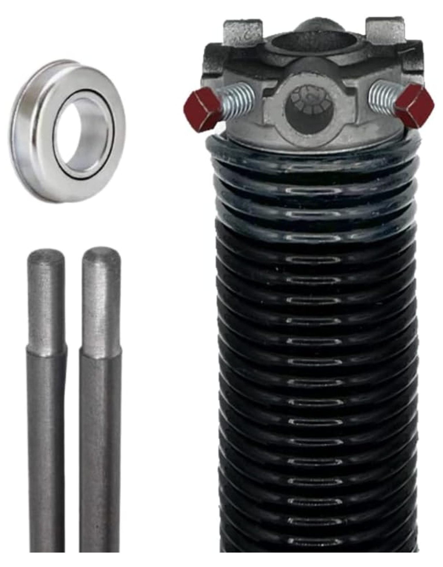 Garage Door Torsion Spring (218 x 2 x 24) | 1'' Steel Bearing + Pair of Winding Bars | Left Hand ...
