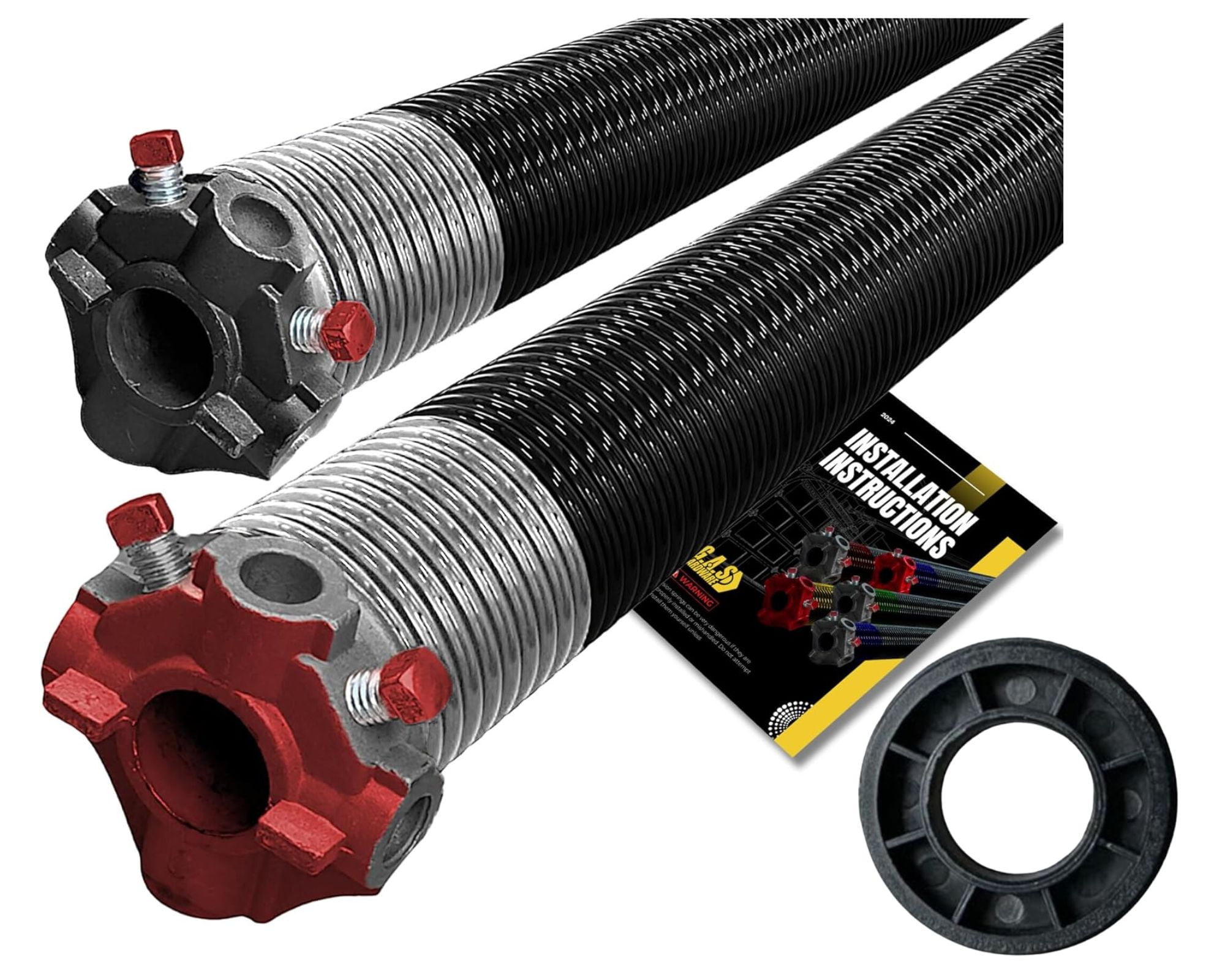 Garage Door Torsion Springs Pair (218 x 1.75 x 33) with 1" Nylon ...