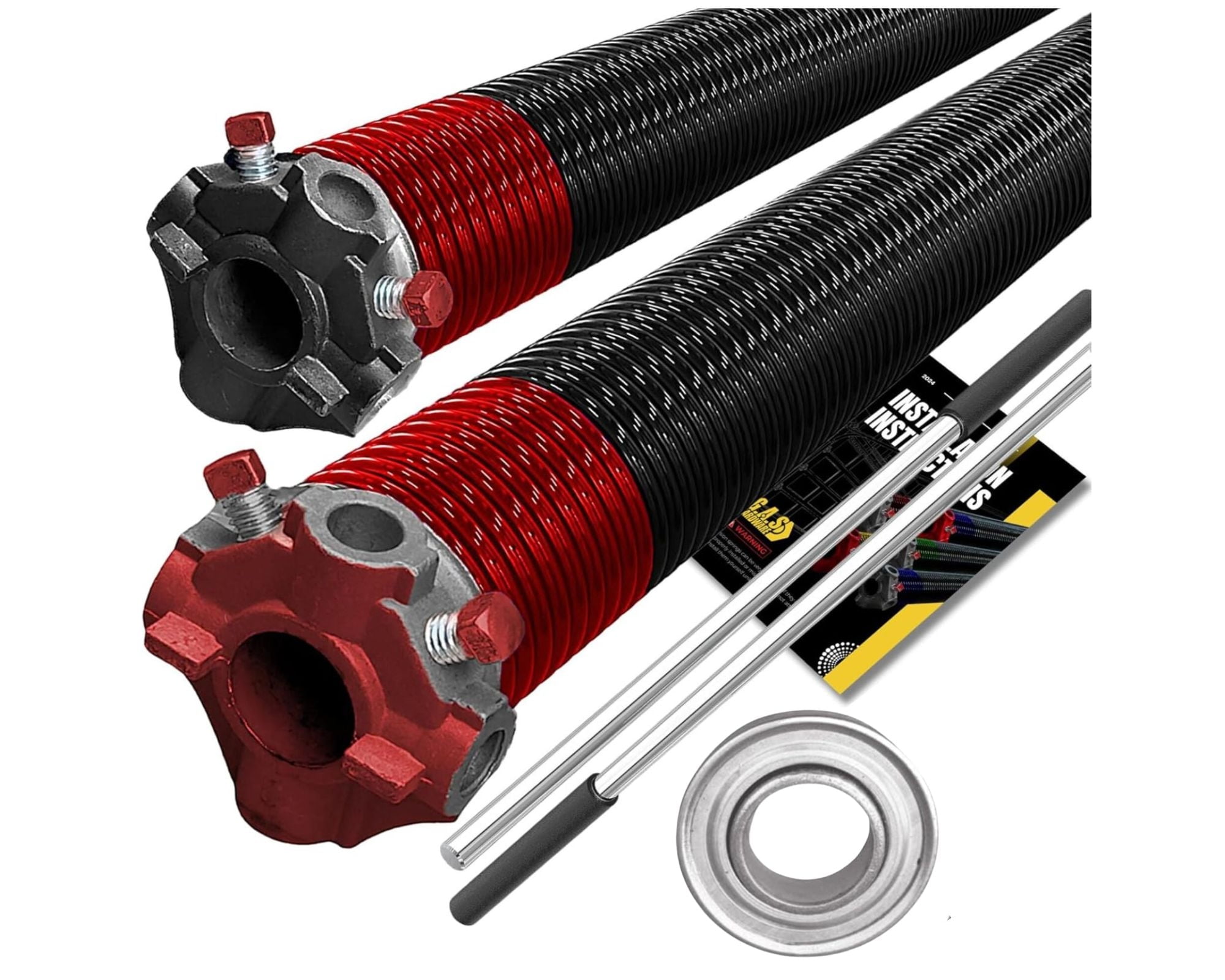 Garage Door Torsion Spring 225x1.75x33 - PAIR with Steel Bearing & Bars ...