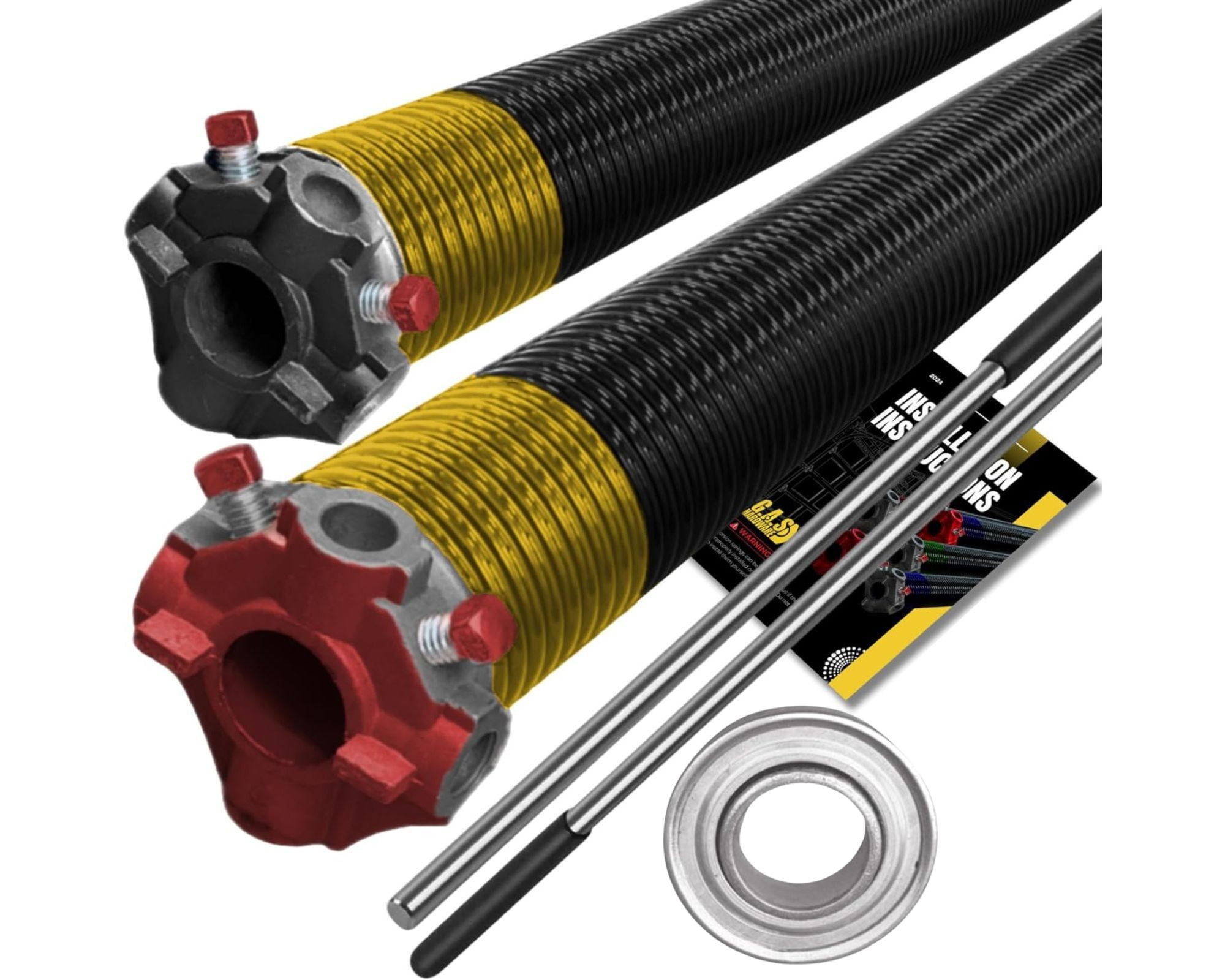 Garage Door Torsion Spring 250x2x30- PAIR with Steel Bearing & Winding ...