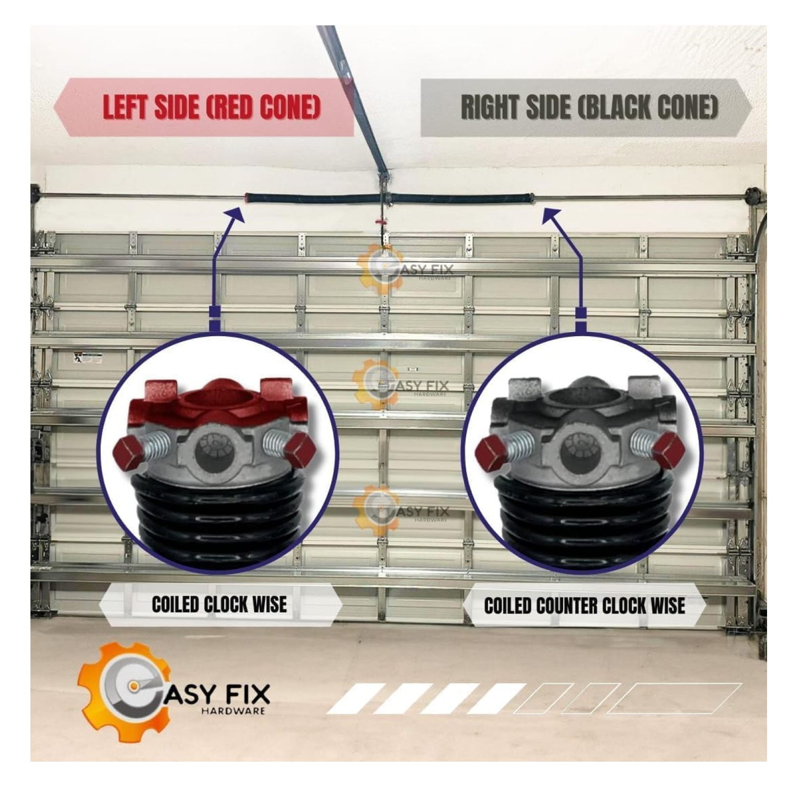 Garage Door Torsion Spring 250x2x32 for Left Side of Garage Door with 1 ...