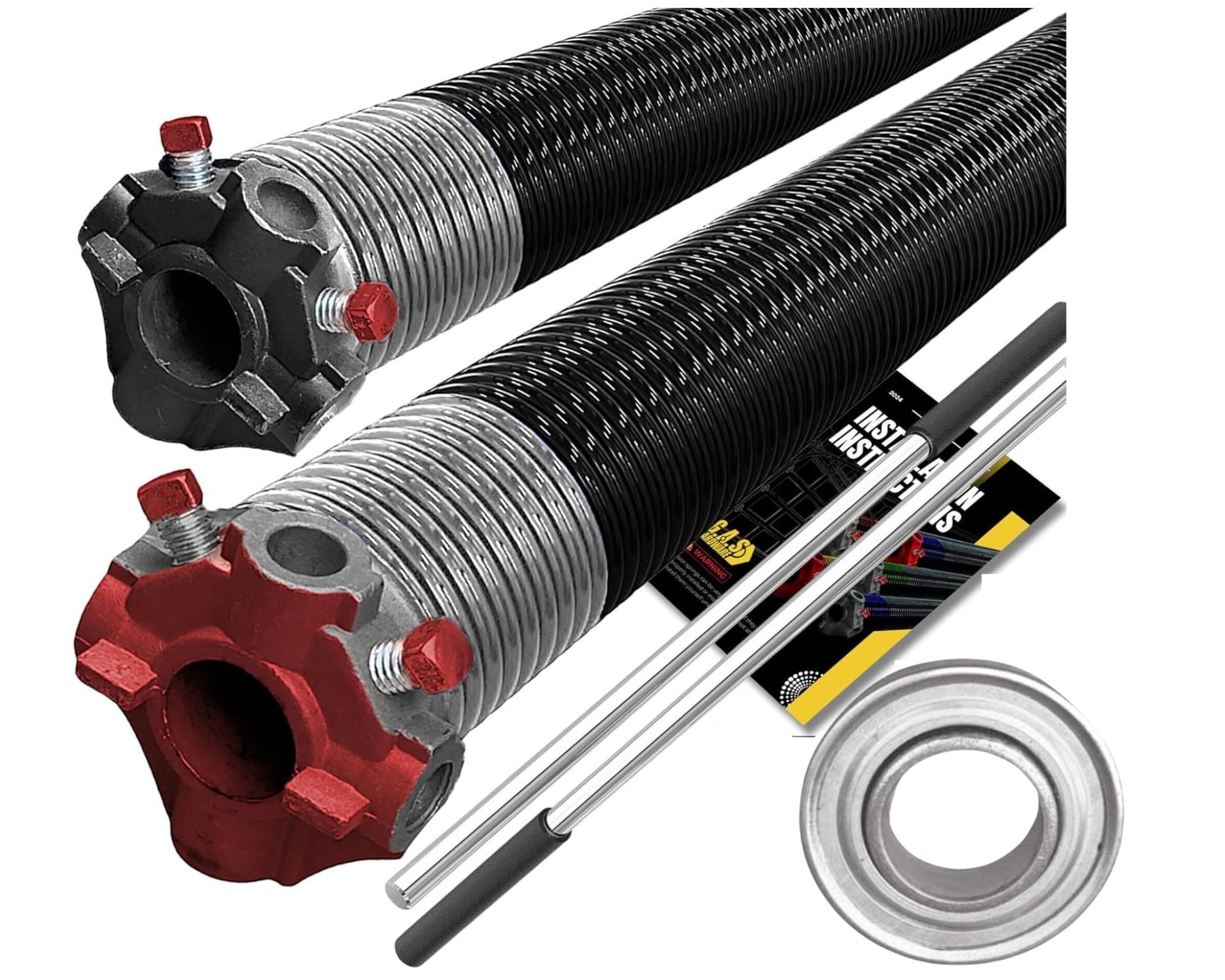 Garage Door Torsion Springs (218 x 1.75 x 29) - Pair | 1" Steel Bearing ...