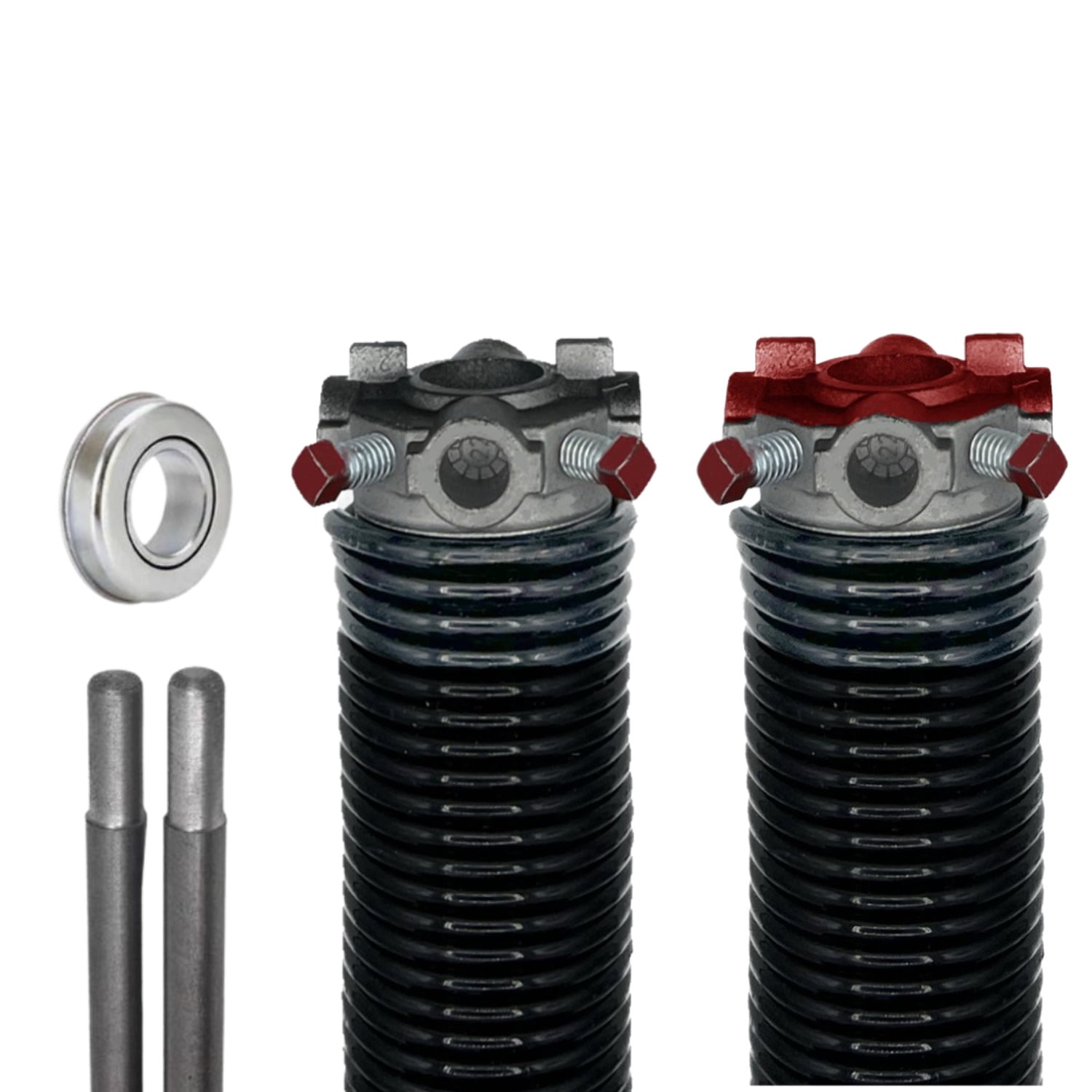 Garage Door Torsion Springs (218 x 2 x 24) - Pair | 1" Steel Bearing ...