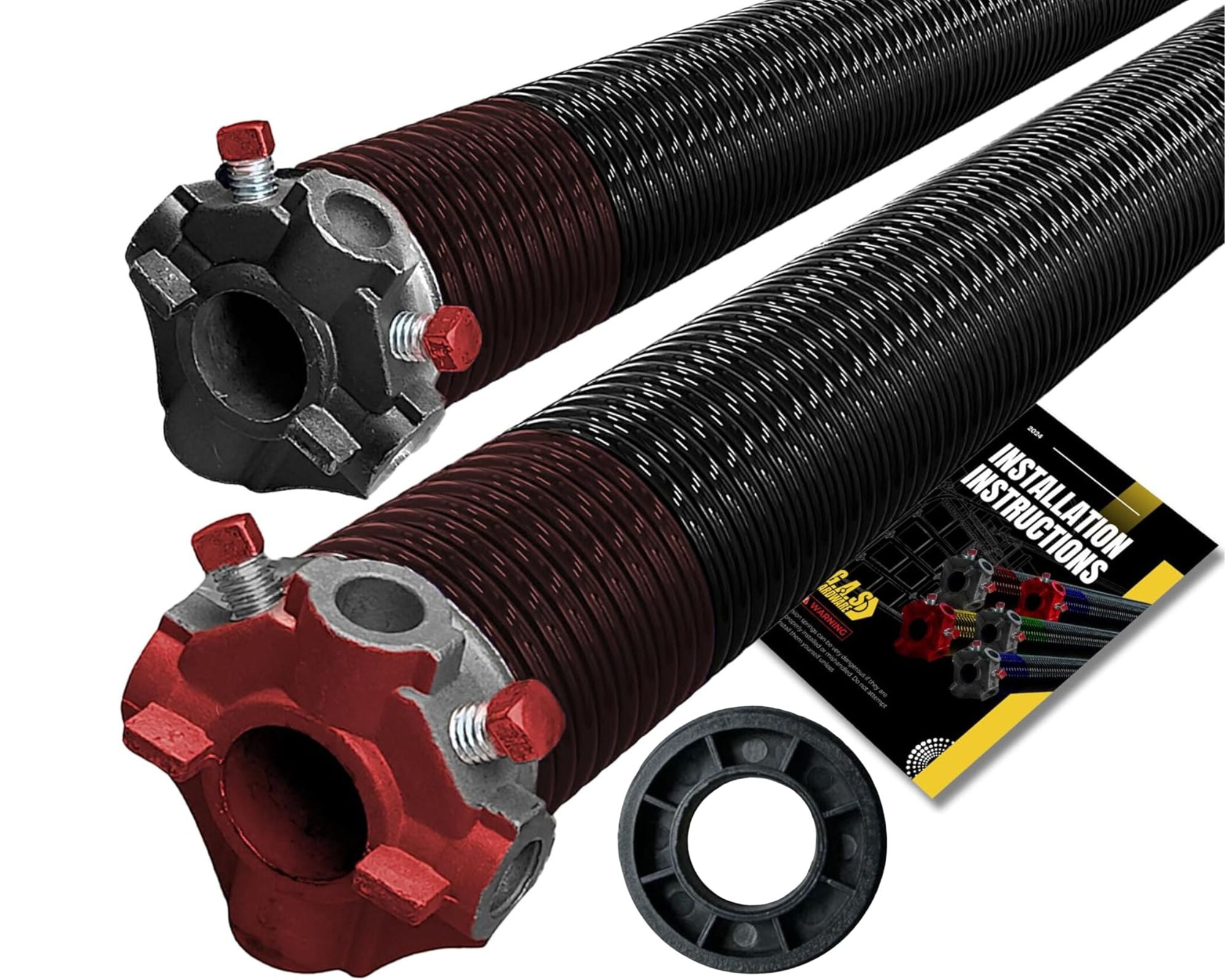 Garage Door Torsion Springs (234x2x25) - Pair | 1 Nylon Bushing | Left ...