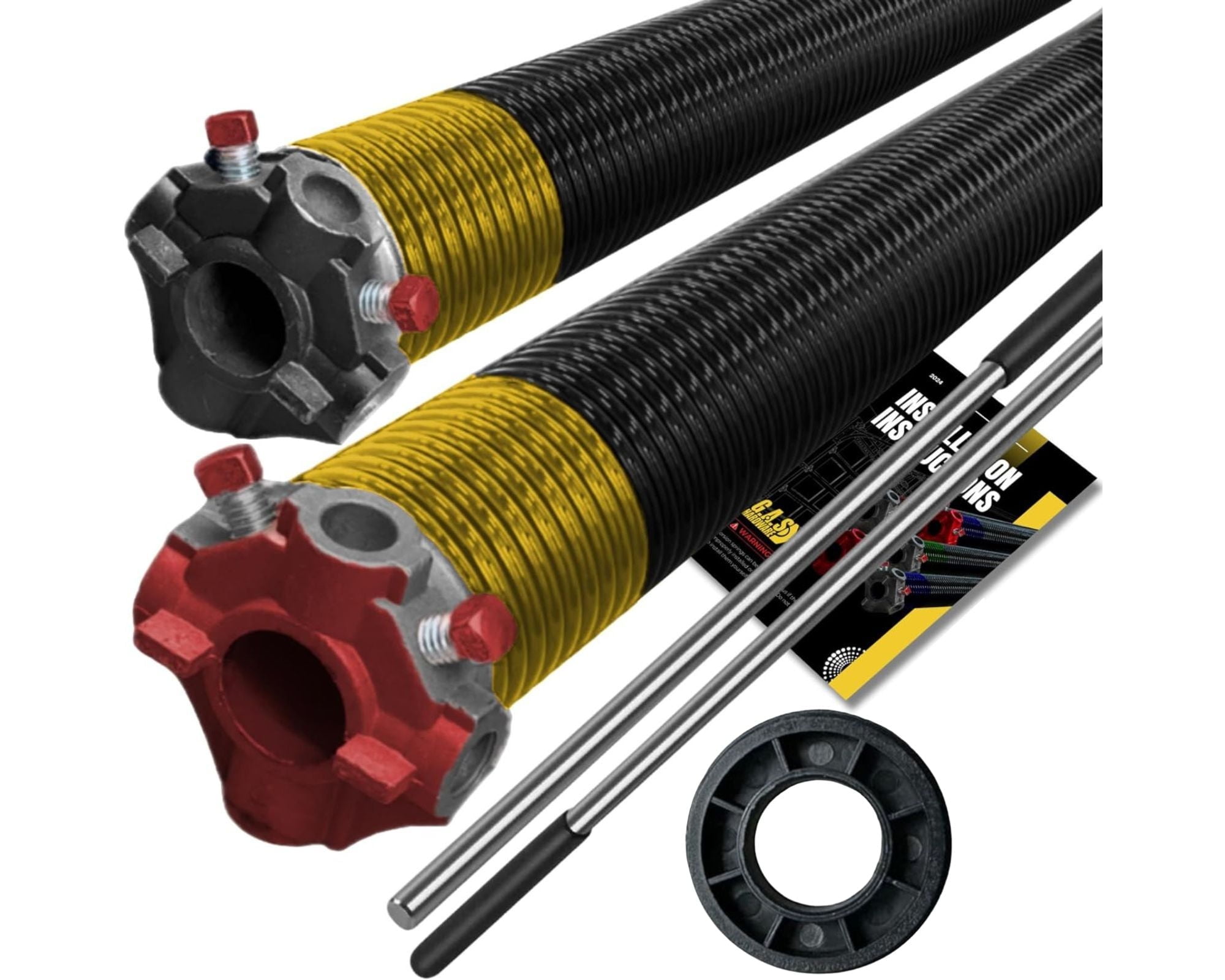 Garage Door Torsion Springs (250 x 1.75 x 39) - Pair | 1" Nylon Bushing ...