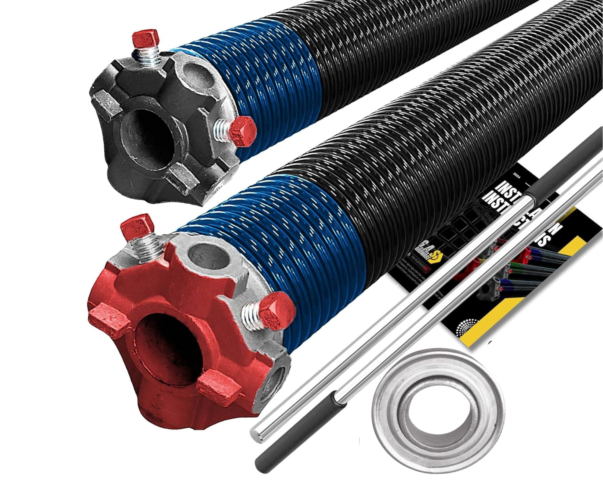 Garage Door Torsion Springs (283 x 2 x 37) - Pair | 1" Steel Bearing ...