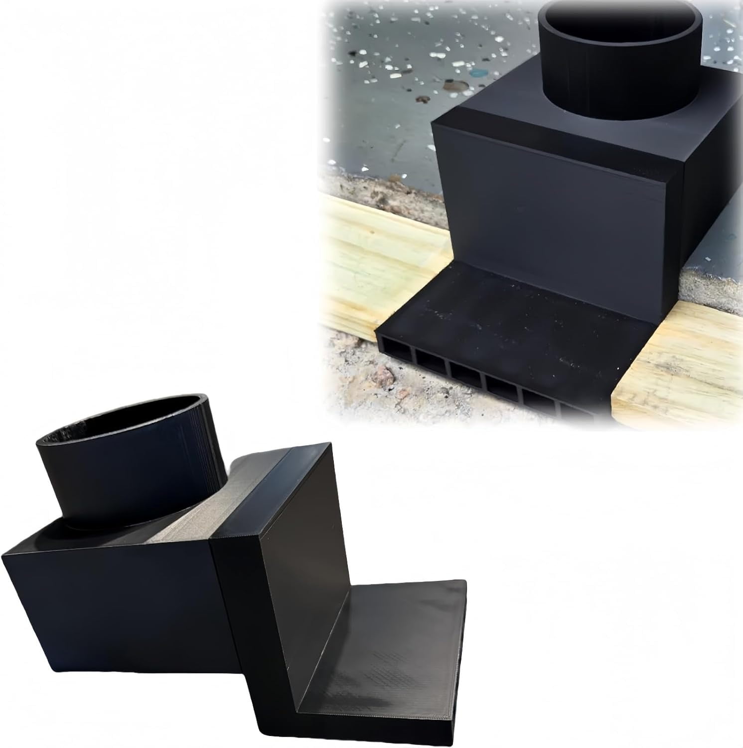Garage Door Vent Flush Mount Adapter, 4" Exhaust Hose Port for Gas and ...