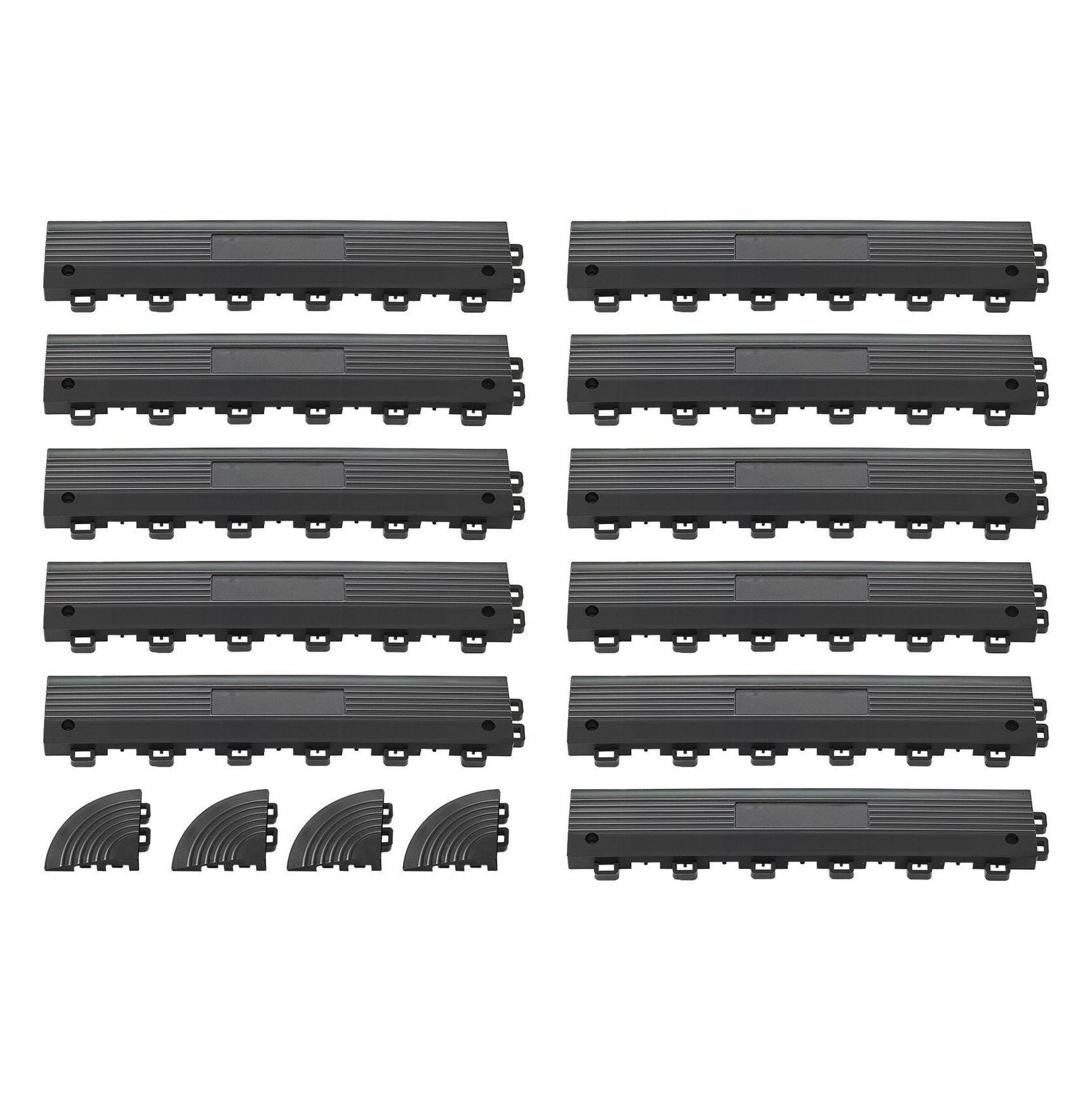 Garage Floor Edging Transition Kit, 11-Piece PP Modular Edge Trim ...