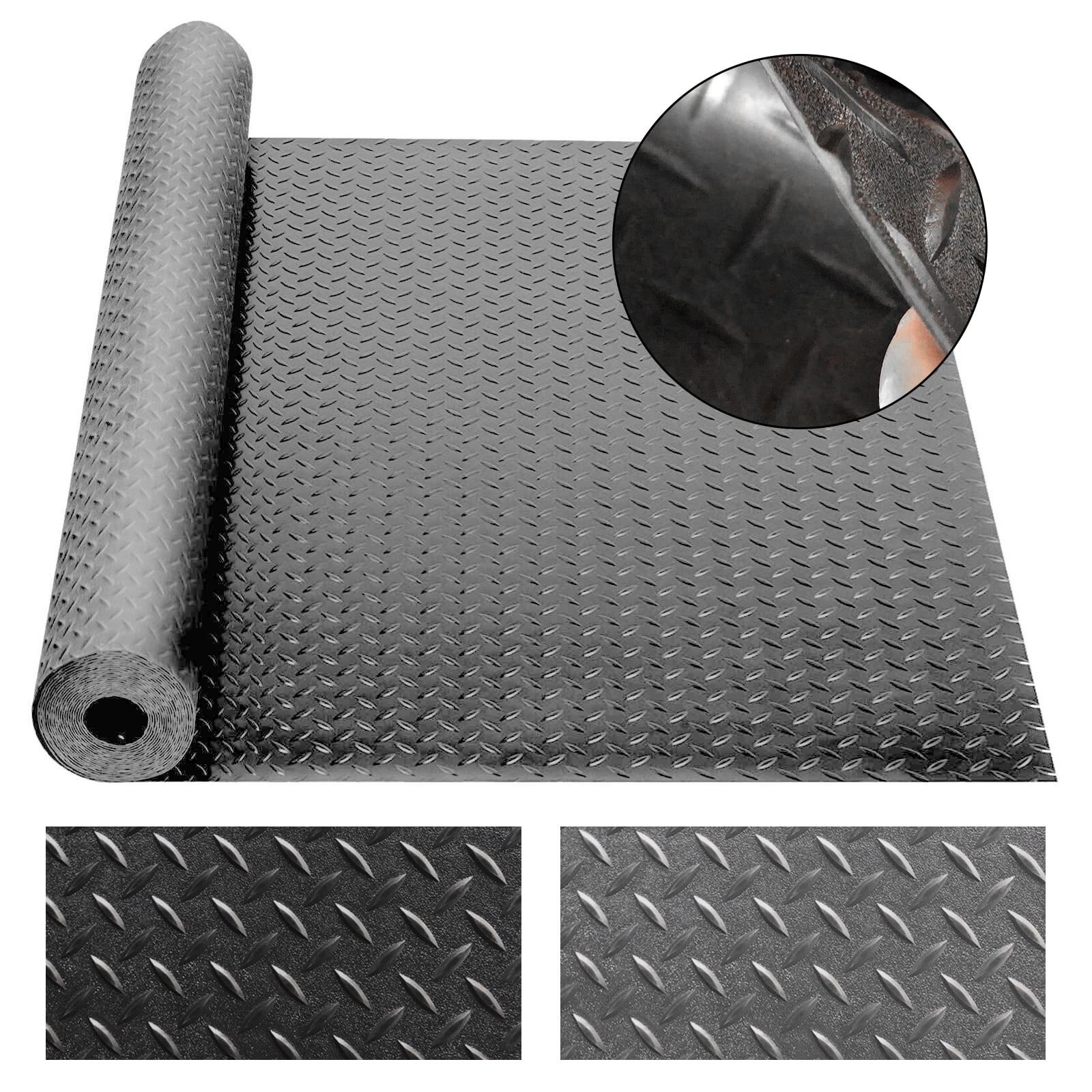 WOOW DEPOT Garage Floor Mat Roll, PVC Vinyl Waterproof Tile, Basement ...