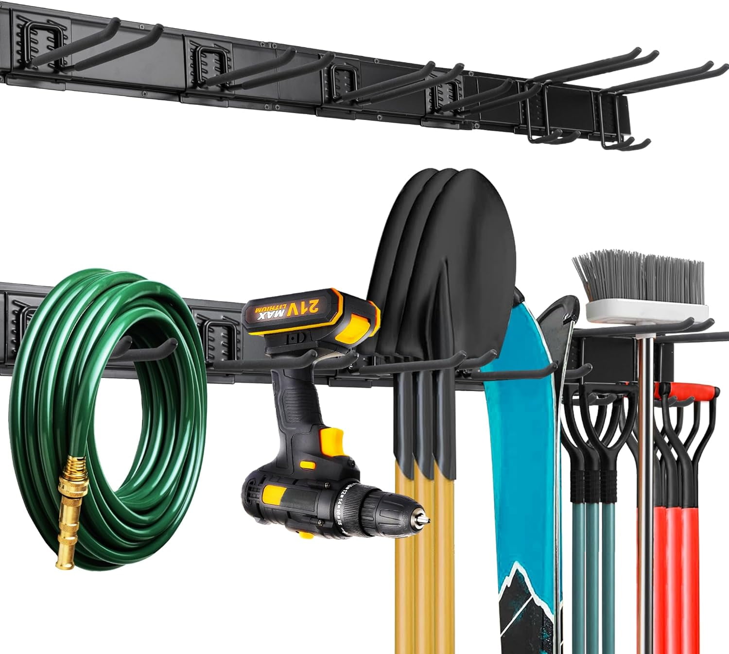 Garage Garden Tool Organizer Wall Mount, Heavy Duty Garage Storage Rack ...