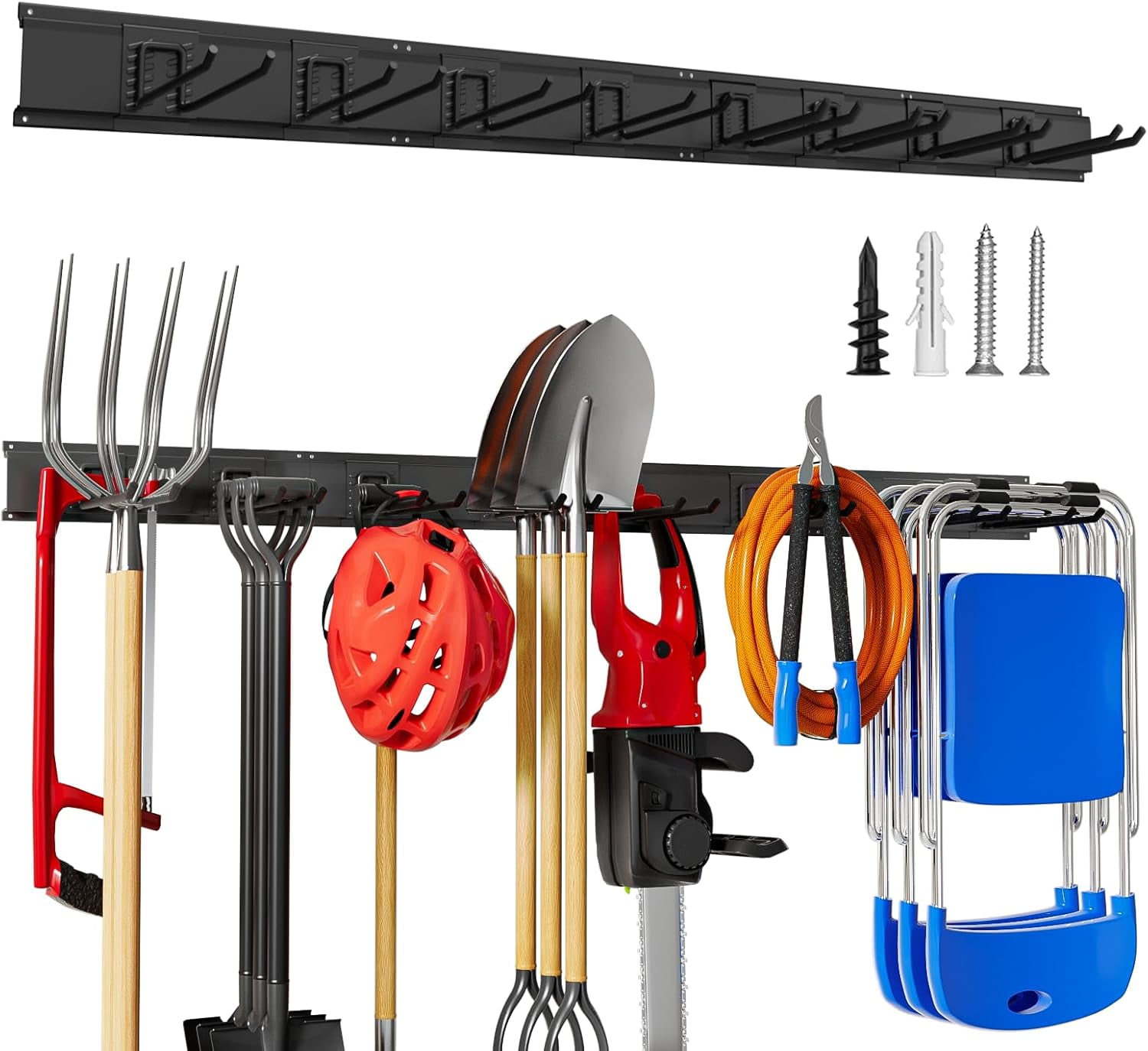 Garage Garden Tool Organizer Wall Mount, Heavy Duty Garage Tool Storage ...