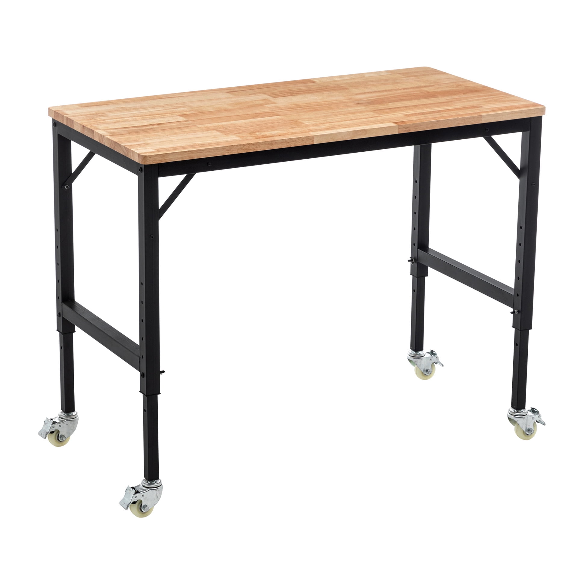 Garage Heavy-duty Workbench 48", Adjustable Height Range, Rubber Wood ...