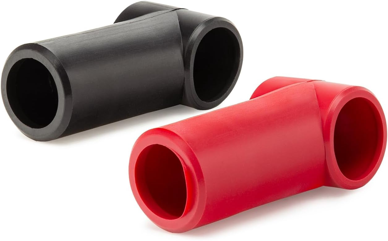 Garage Hero - 3/8" Stud Terminal Covers - 1 Red Cover and 1 Black Cover ...