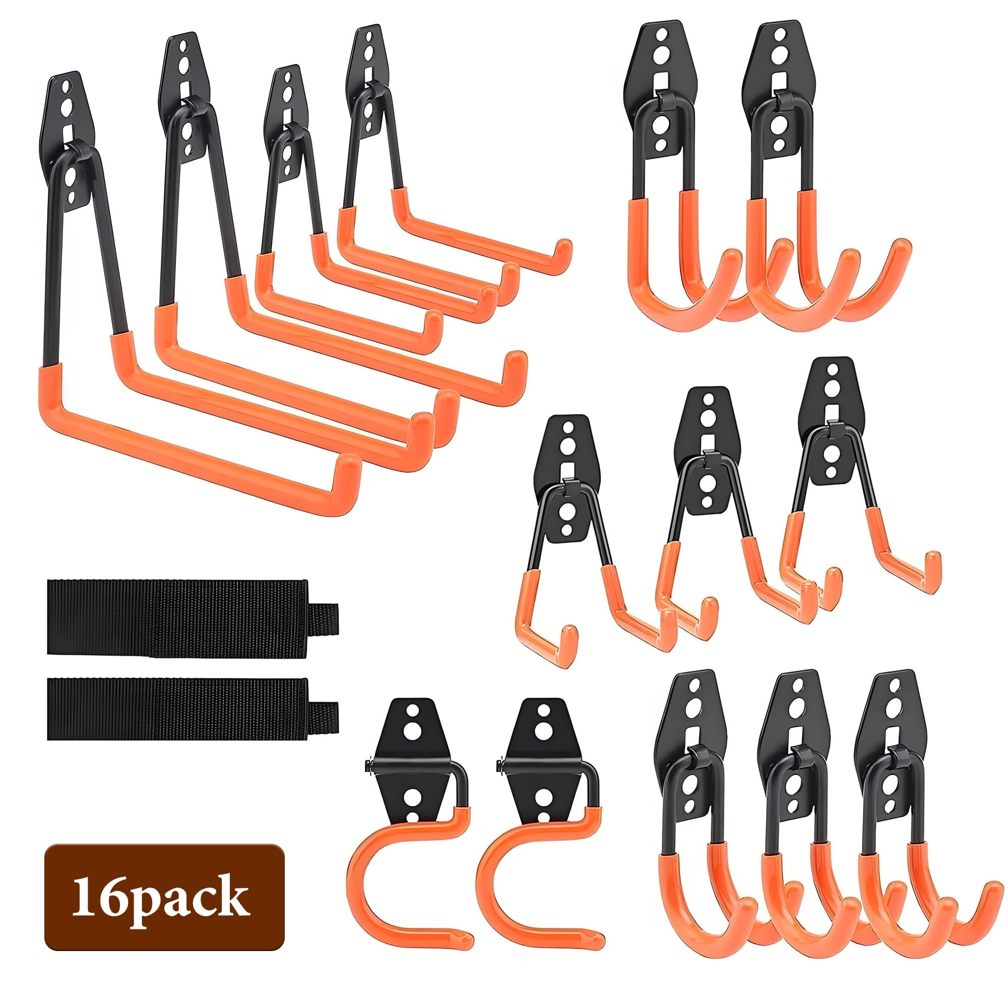 Garage Hooks, 16 Pack Heavy Duty Garage Storage Hangers, Wall Mount ...