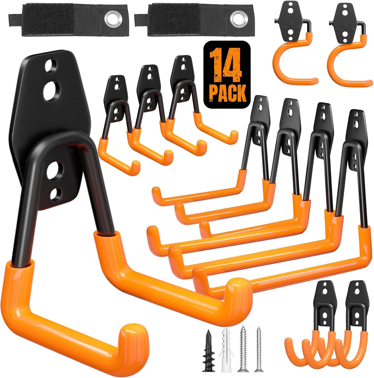 Garage Hooks Heavy Duty, 6 Pack Wall Mount Storage Hangers with ...