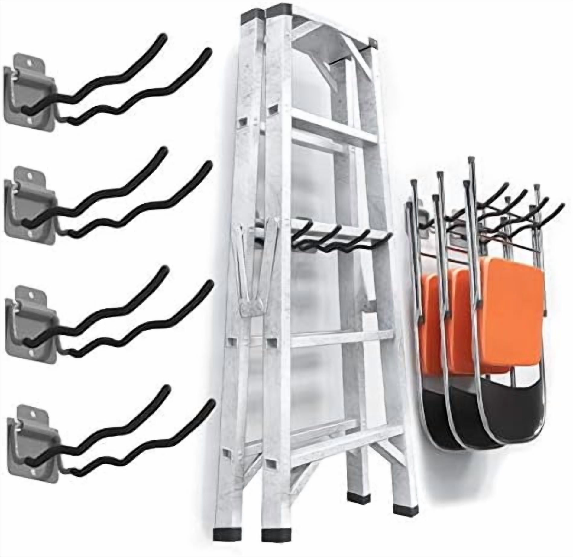 Garage Hooks Tool Organizer, 4 Pack Heavy Duty Steel 12" Wave Hooks ...