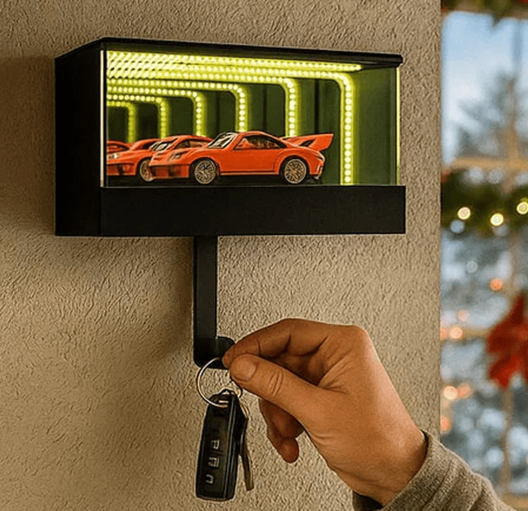 Garage Key-Holder, Car Garage Keys, Wall Mount, with LED Lamp Keyholder ...