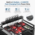 Garage Large Power Tool Organizer Cart with 8 Outlet 3 USB Charging ...