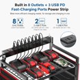 Garage Large Power Tool Organizer Cart with 8 Outlet 3 USB Charging ...
