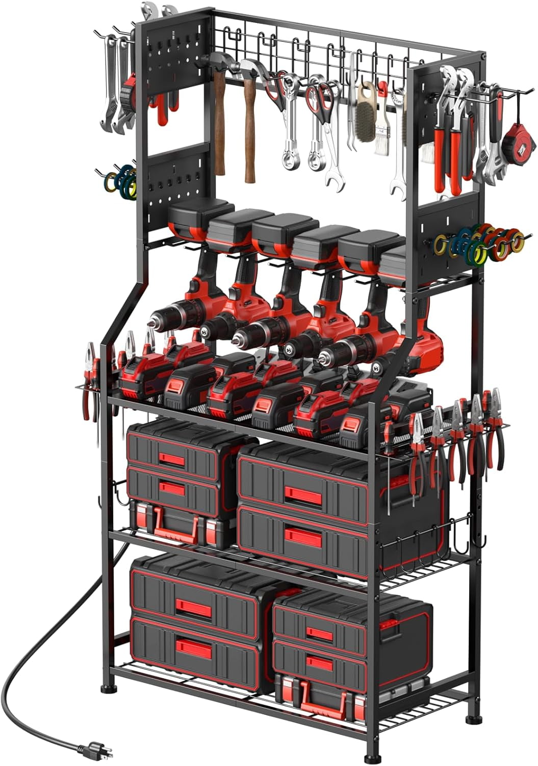 Garage Large Power Tools Organizer Floor Stand, Drill and Battery ...