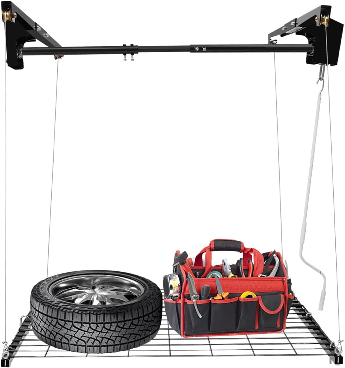 Garage Lifting Storage Rack, 300lbs Adjustable Overhead Garage Storage ...