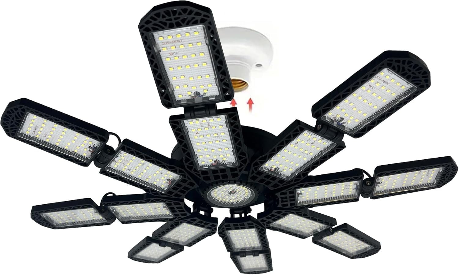 Garage Light, Bright Screw in E26/E27 Ceiling Shop Work Lamp, 350W ...