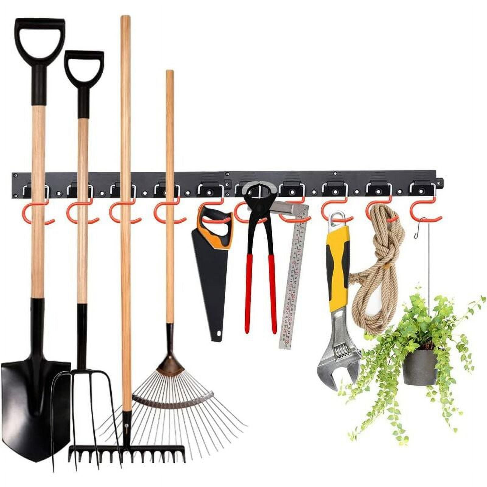 Garage Organizer, 64 Inch Adjustable Storage System With 20 Hooks And 4 ...