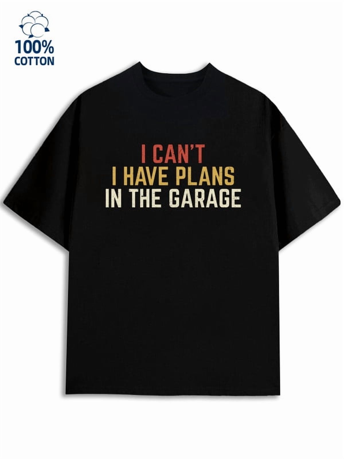 Garage Plans Tee mens mechanical 180G 100% Cotton black funny classic ...
