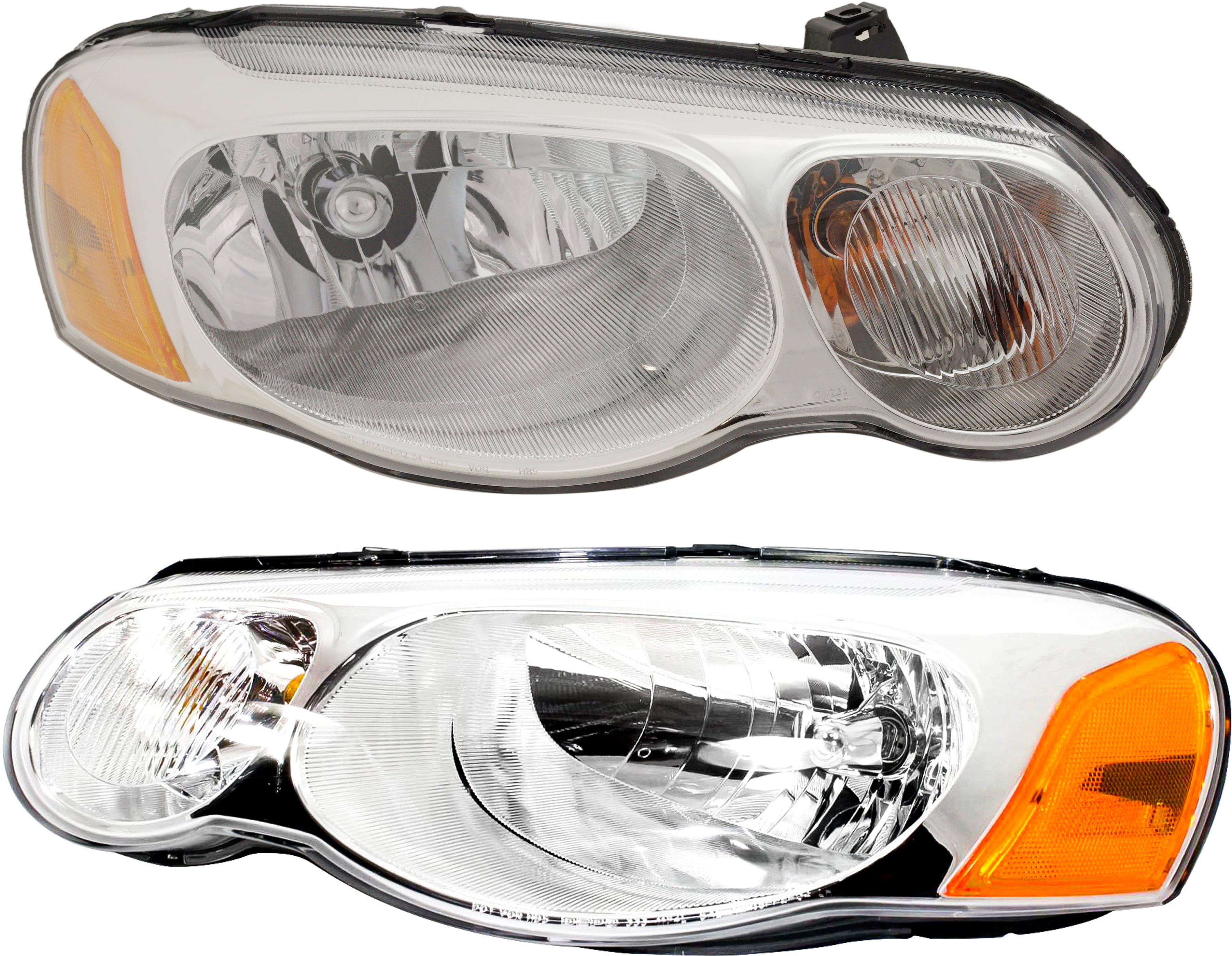 Garage-Pro Driver and Passenger Side Headlight for Chrysler Sebring 2004-2006 Halogen With bulb ...