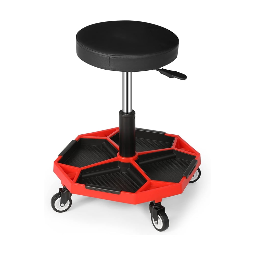 Garage Rolling Stool, Capacity Pneumatic Rolling Stools with 4 Caster ...