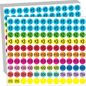 Garage Sale Stickers Price Tags