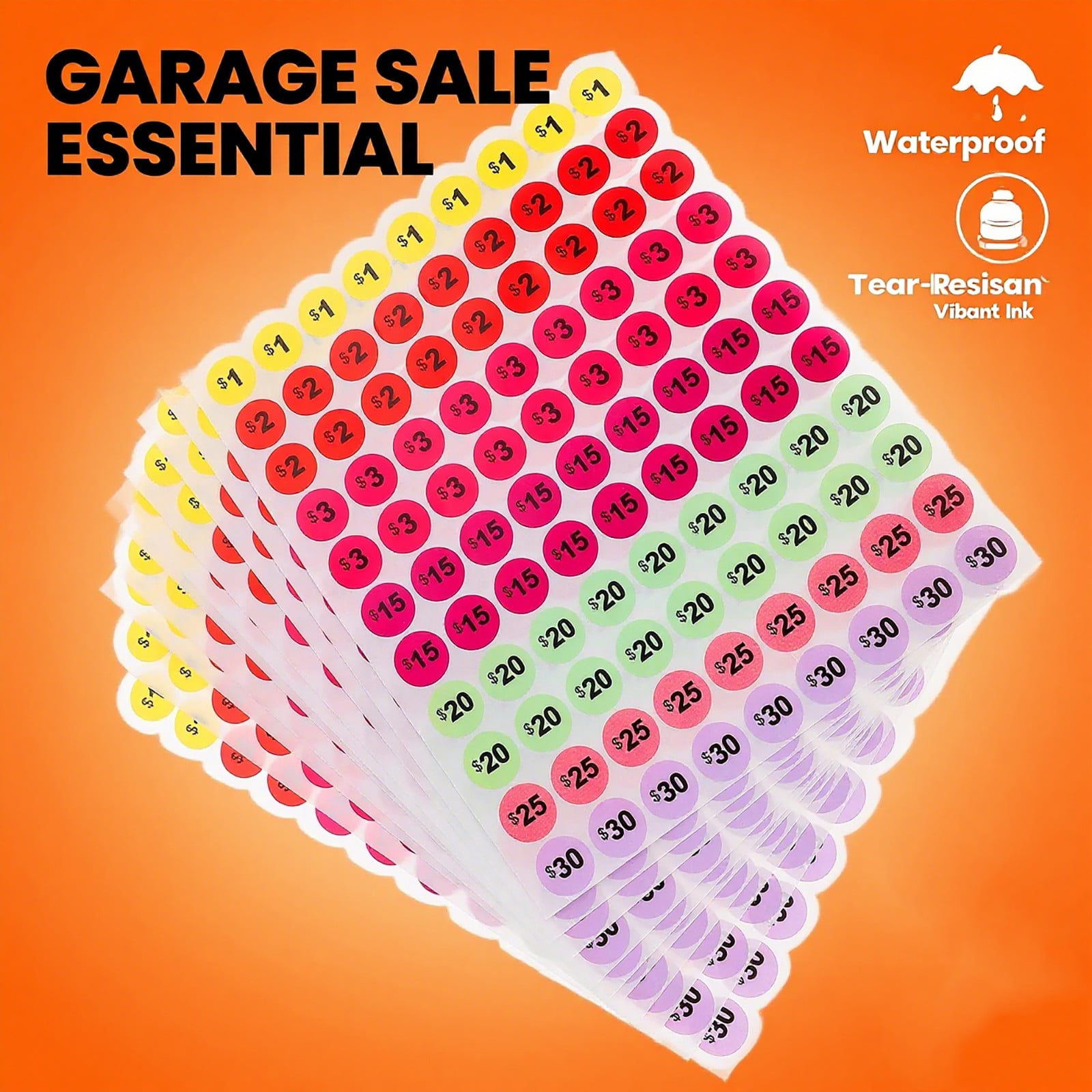 Garage Sale Stickers 1Pc Round Price Stickers Colorful Price Labels ...