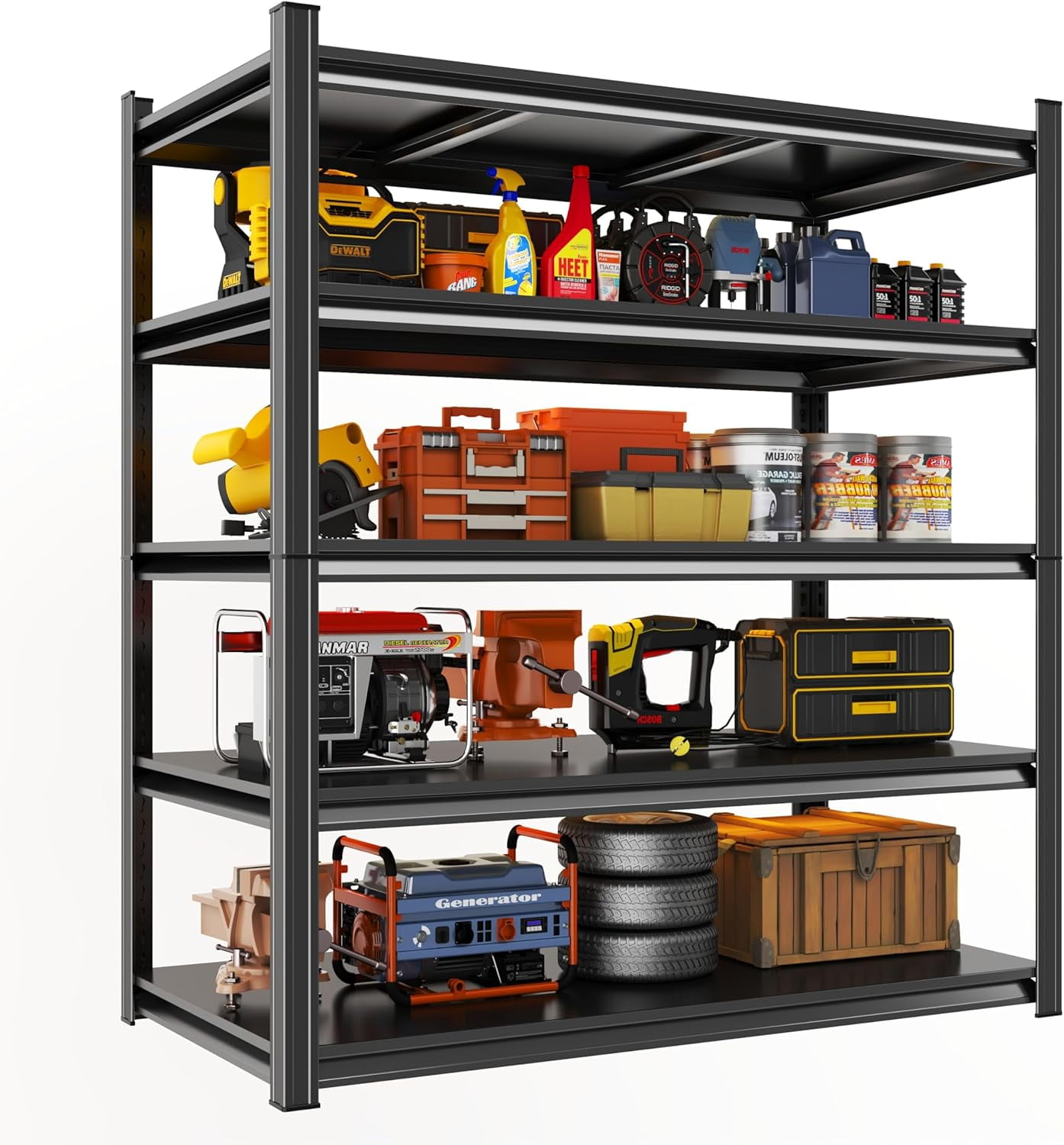 Garage Shelves, 72”H Adjustable Shelves for Garage/Basement/Warehouse ...