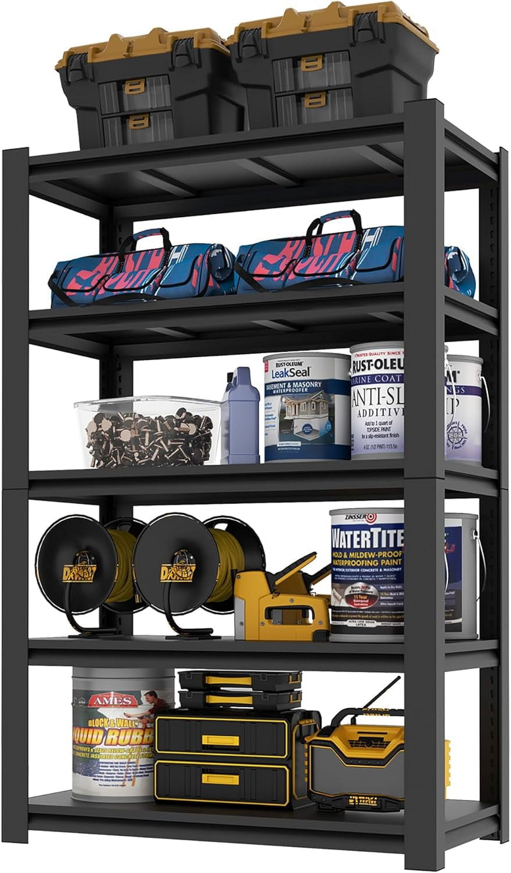 Garage Shelves, 72" H Garage Shelving Heavy Duty, 2500Lbs 5 Tier ...