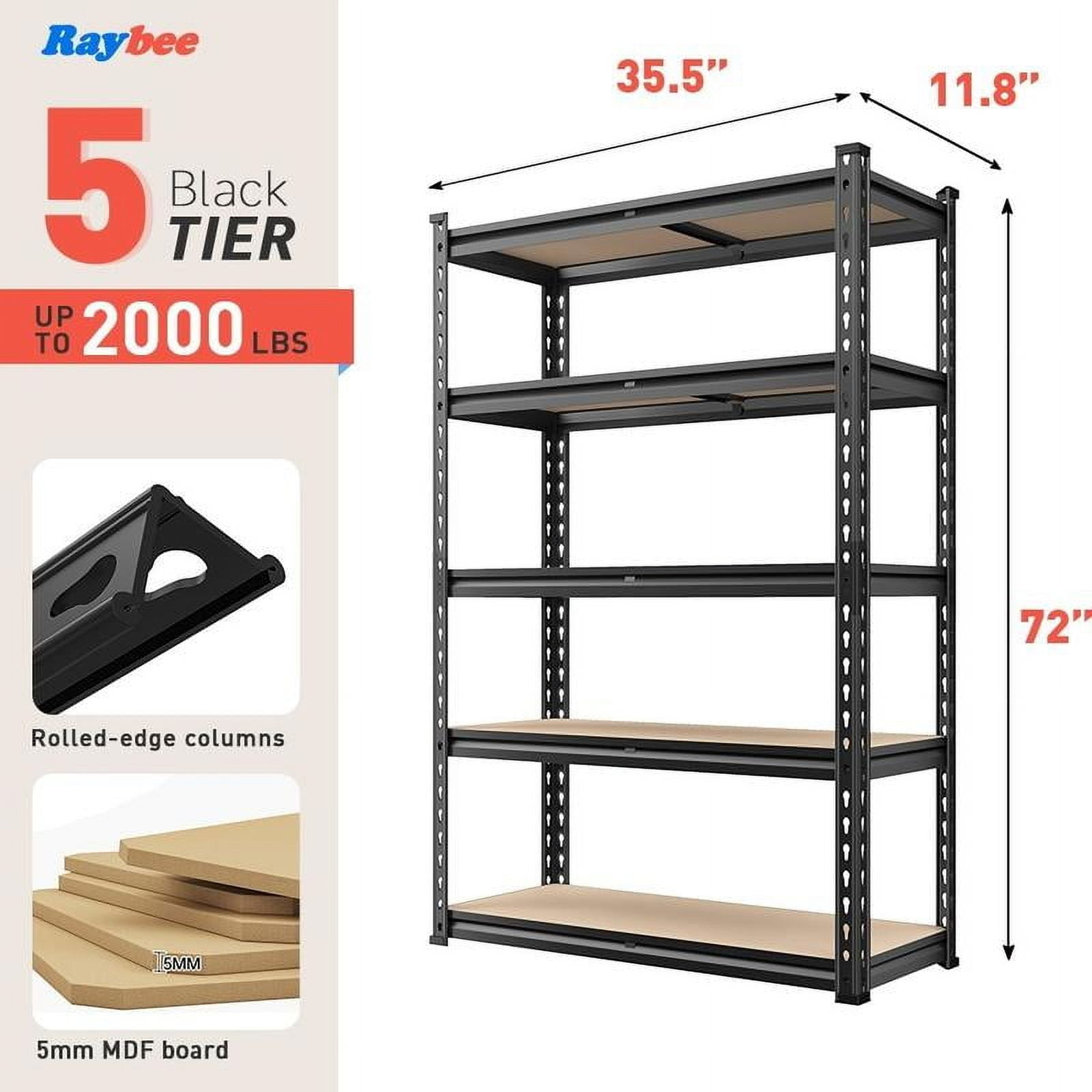 Garage Shelves Classic 5-Tier Metal Storage Shelving Unit Height ...