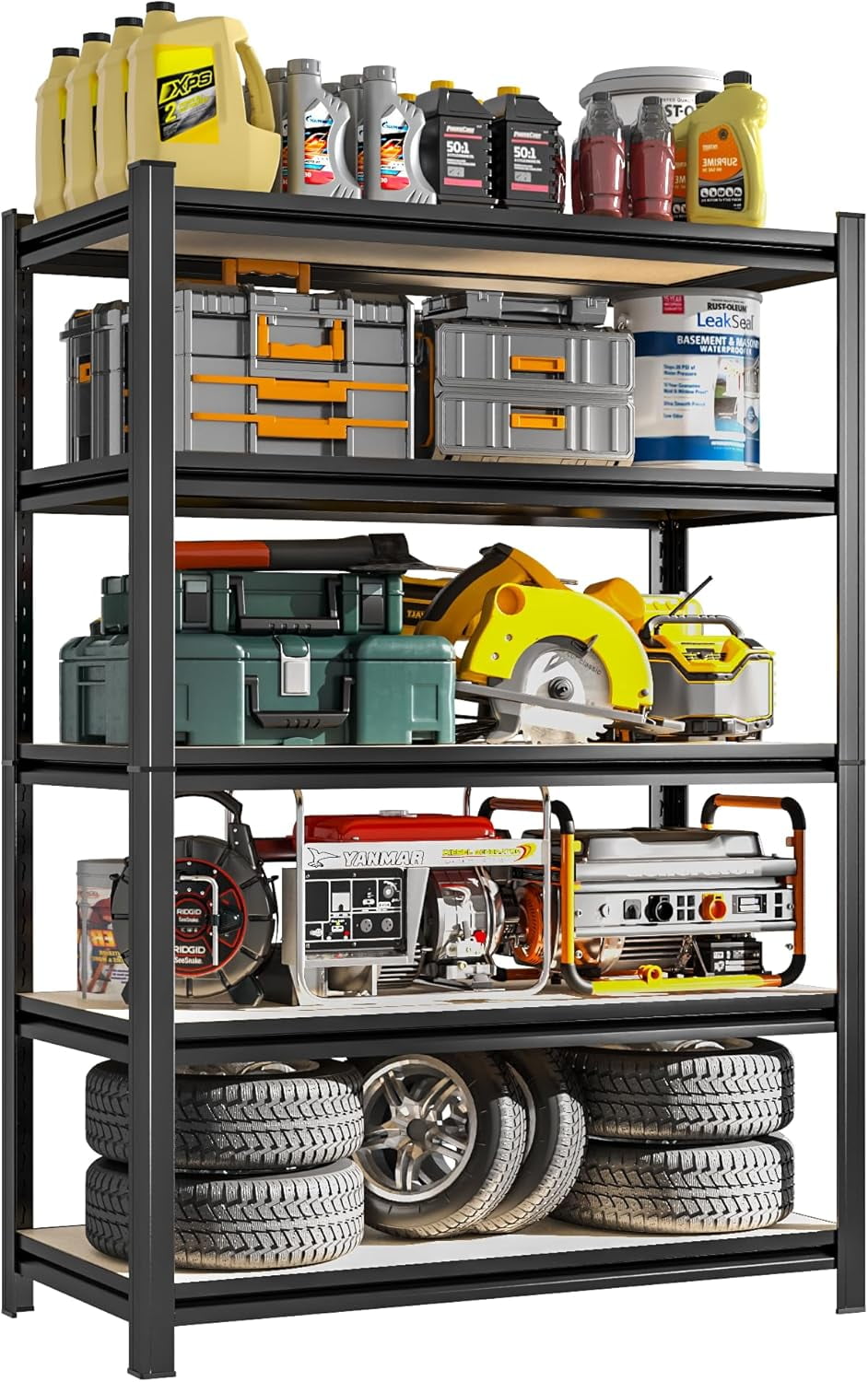 Garage Shelving, 2000LBS Garage Shelving Heavy Duty, Adjustable and ...