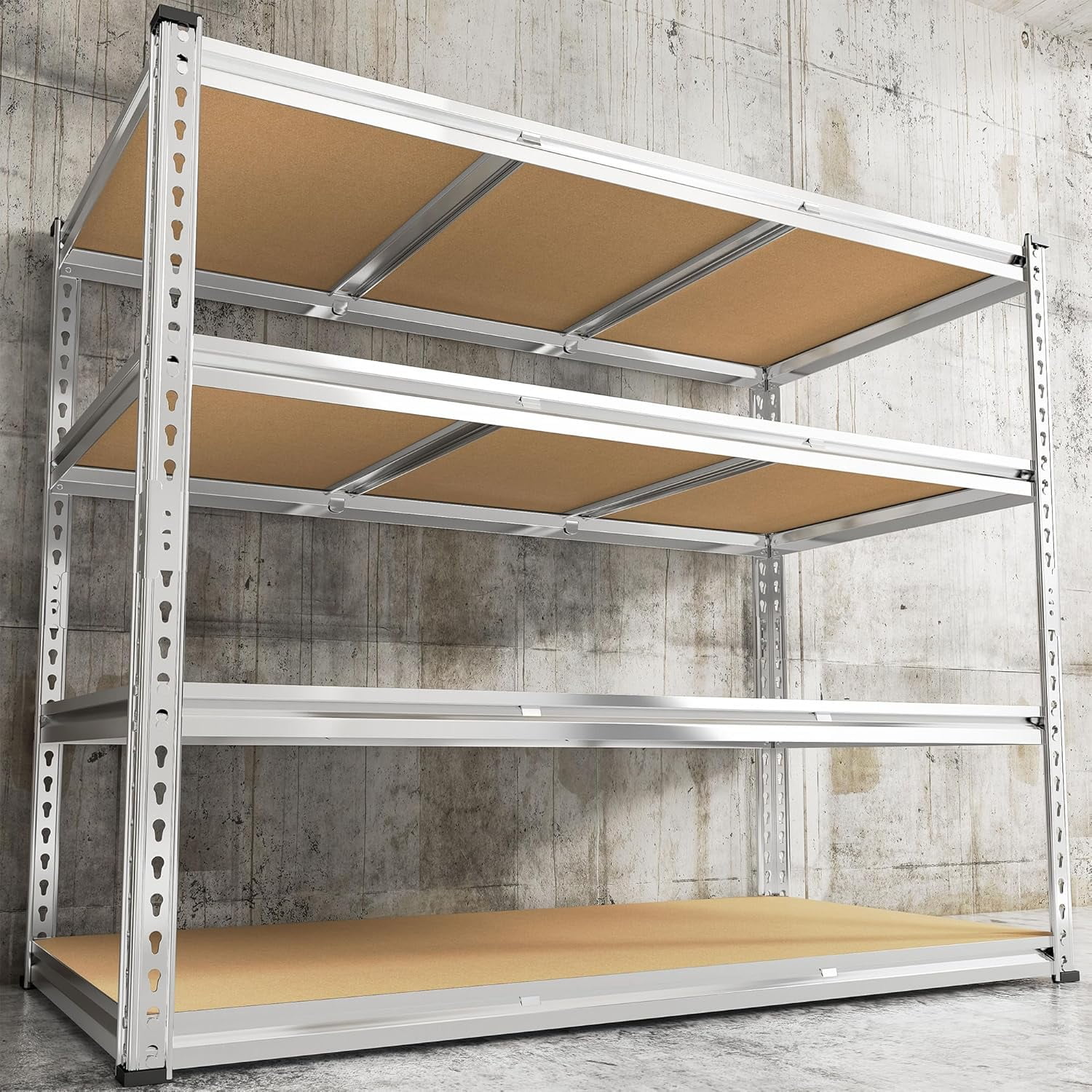 Garage Shelving, 4 Tier Storage Shelves Load 2550LBS, Adjustable Garage ...