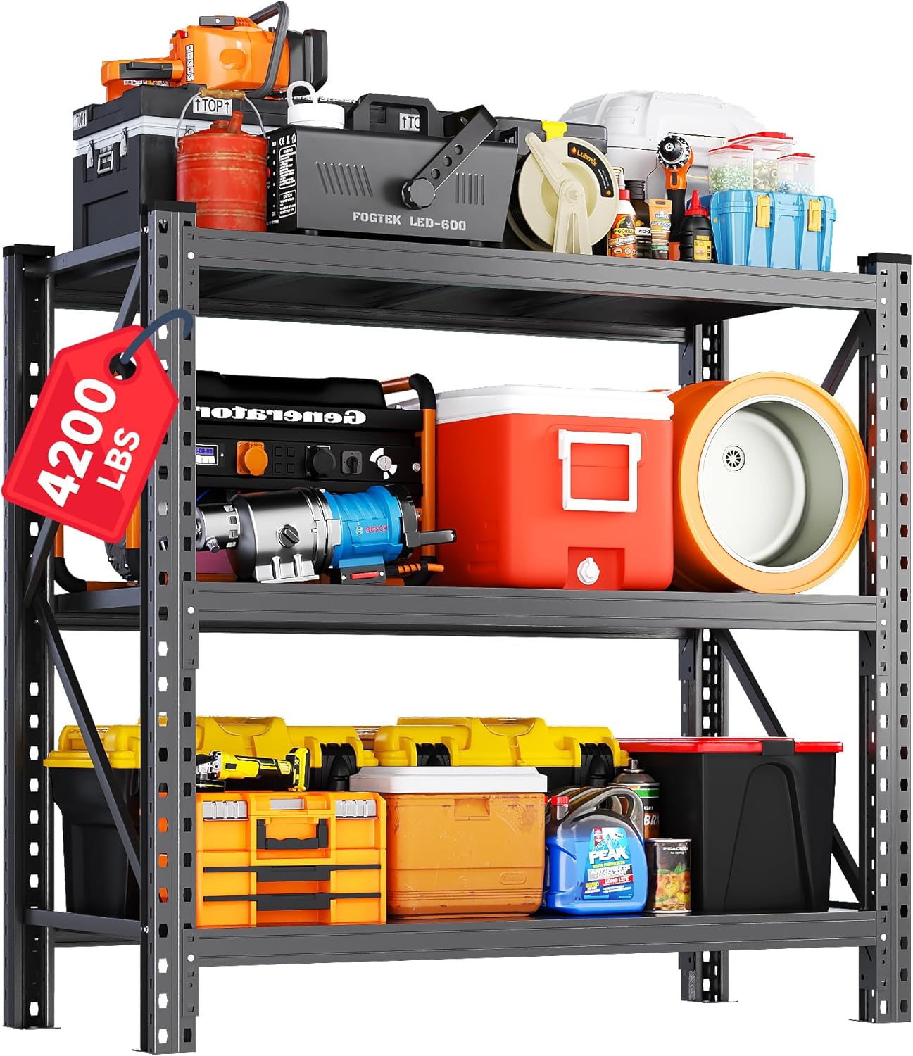 Garage Shelving 4200LBS Load Capacity,5-Tier Storage Shelves Heavy Duty ...
