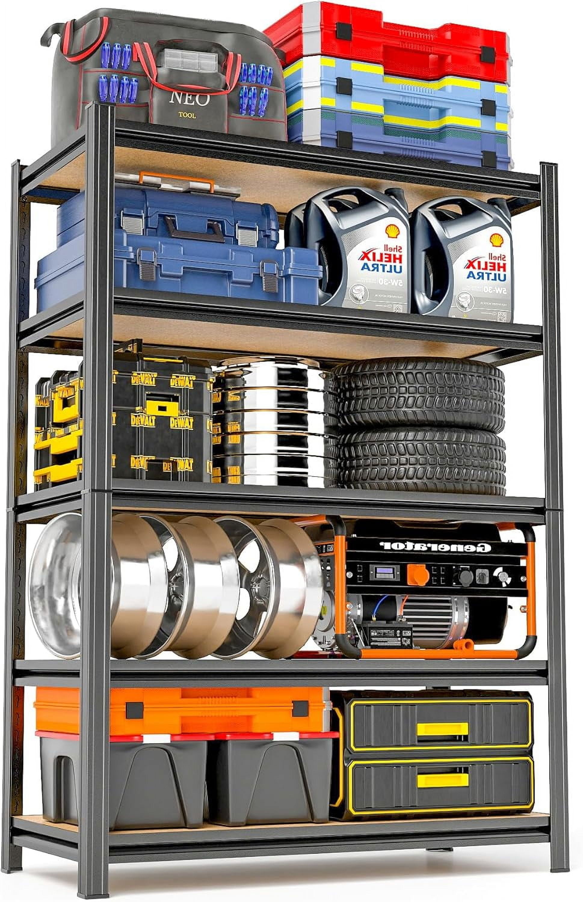 Garage Shelving, 5 Tier Adjustable Shelves Units and Storage, Easy to ...