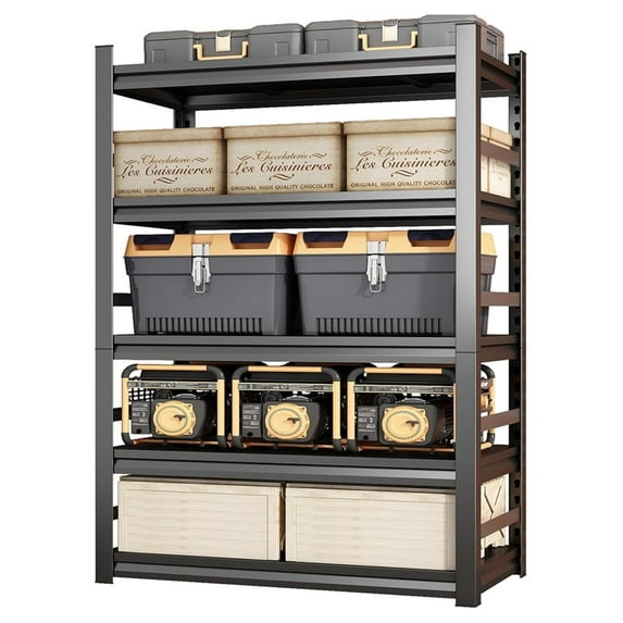 Garage Shelving 63" H x 32" W, Heavy Duty 5 Tier Metal Shelves, 1500LBS ...