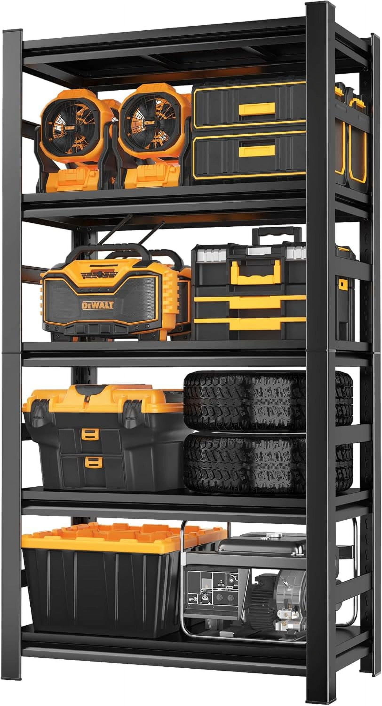 Garage Shelving 63" Height-5-Tier Adjustable Industrial Metal Shelving ...