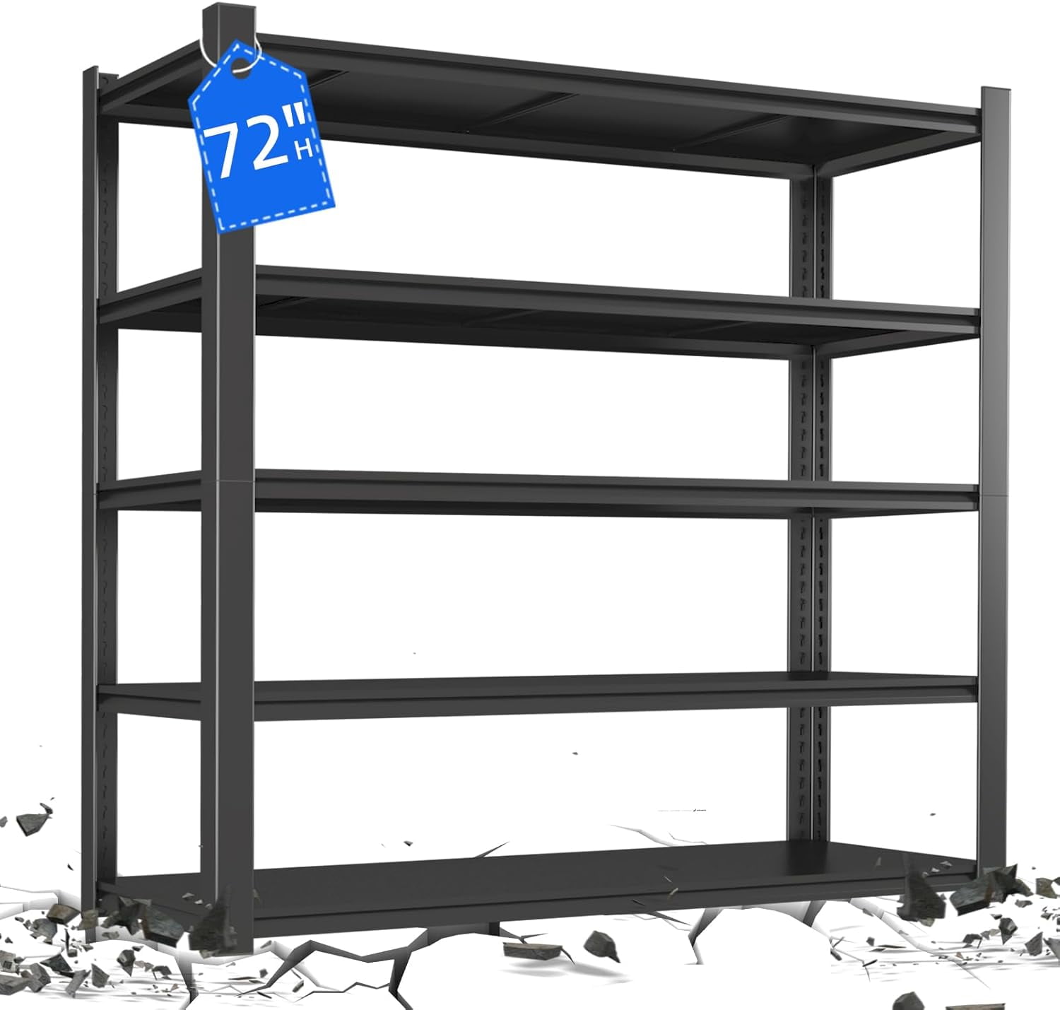 Garage Shelving 72''H Storage Shelves 3500LBS Metal Shelving Heavy Duty ...