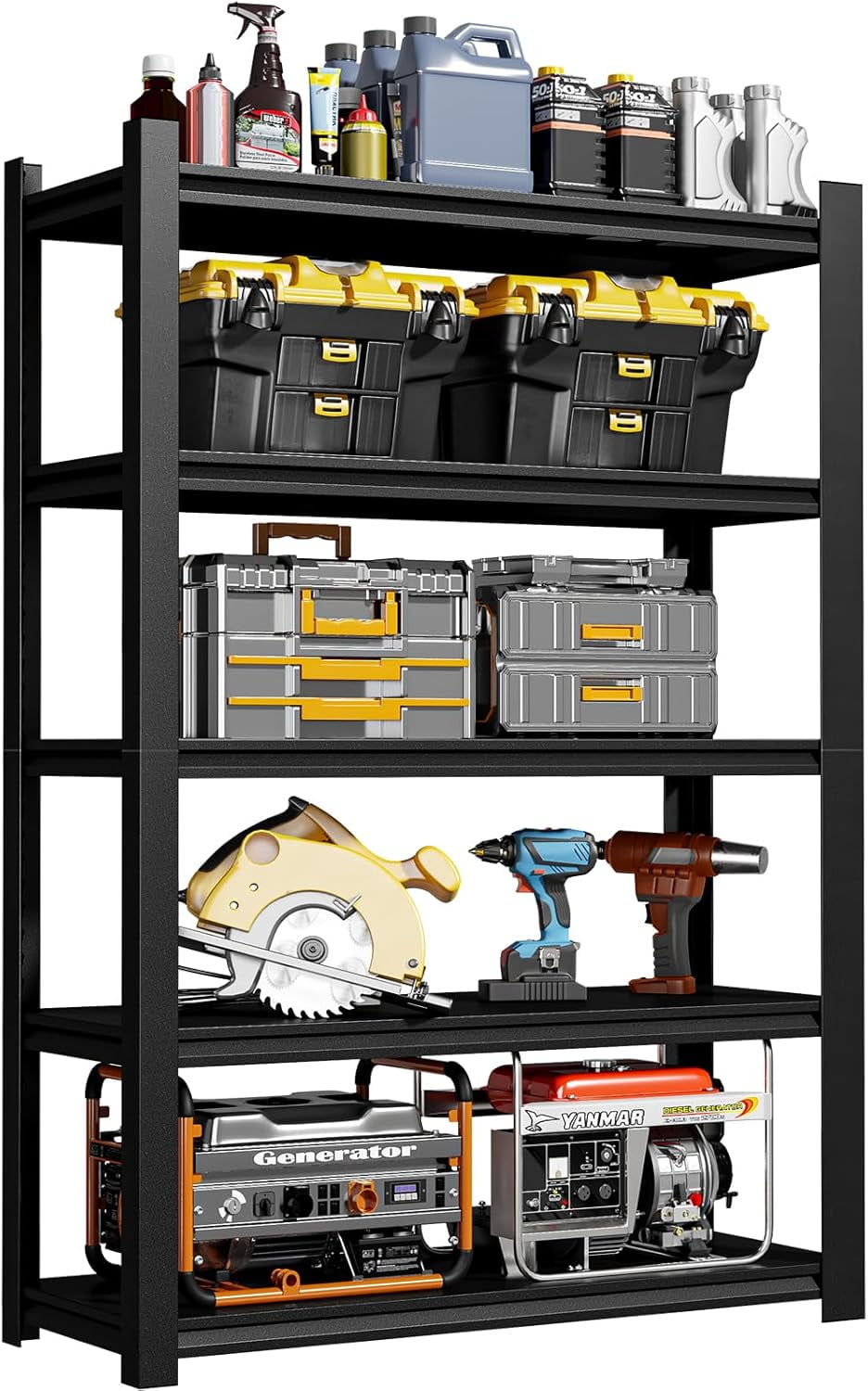 Garage Shelving, 72" H x 35.4" W x 15.8" D Metal Shelving, Adjustable ...