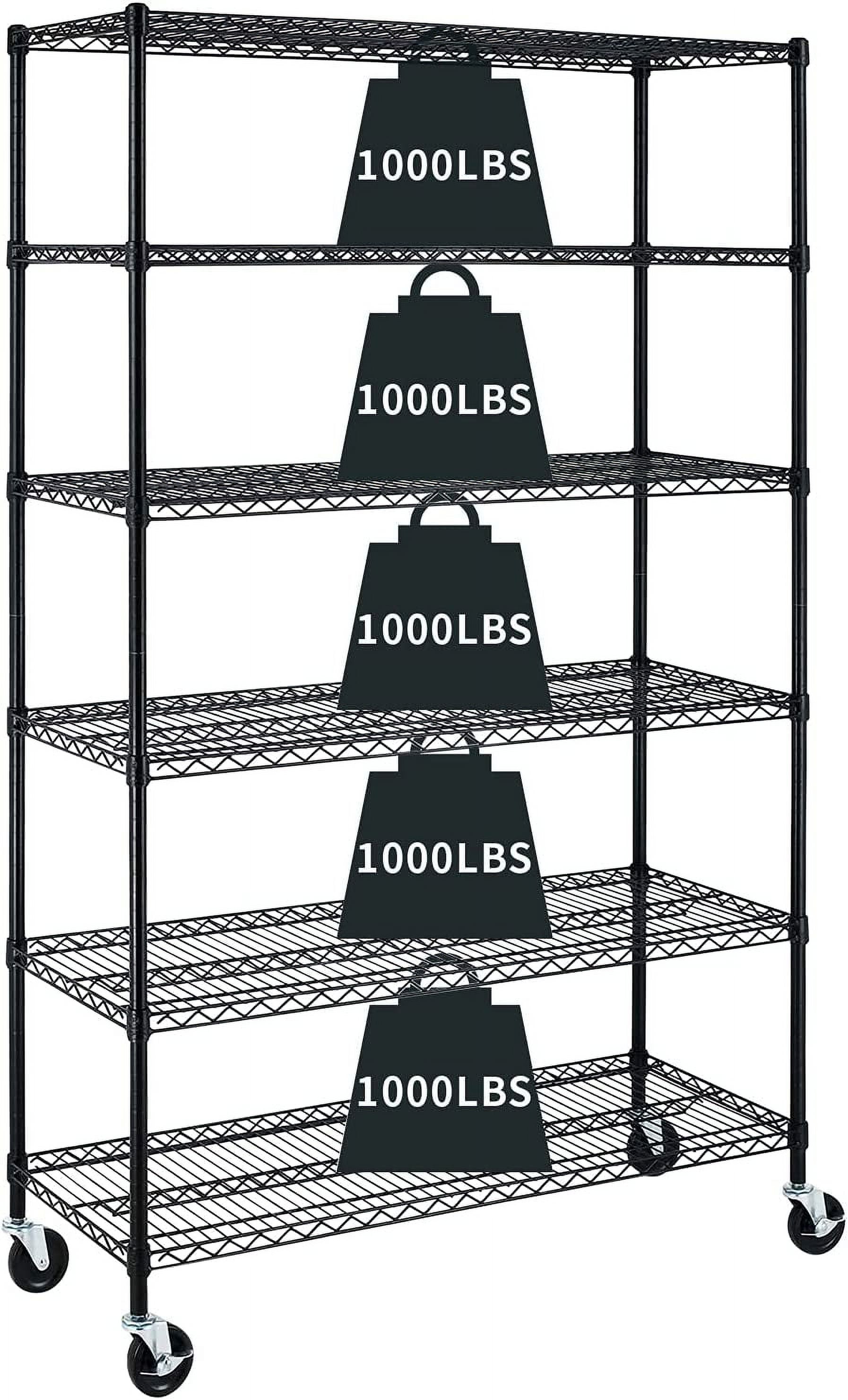Garage Shelving, 78"x48"x18" Metal Shelves 6 Tier Wire Shelving Unit ...