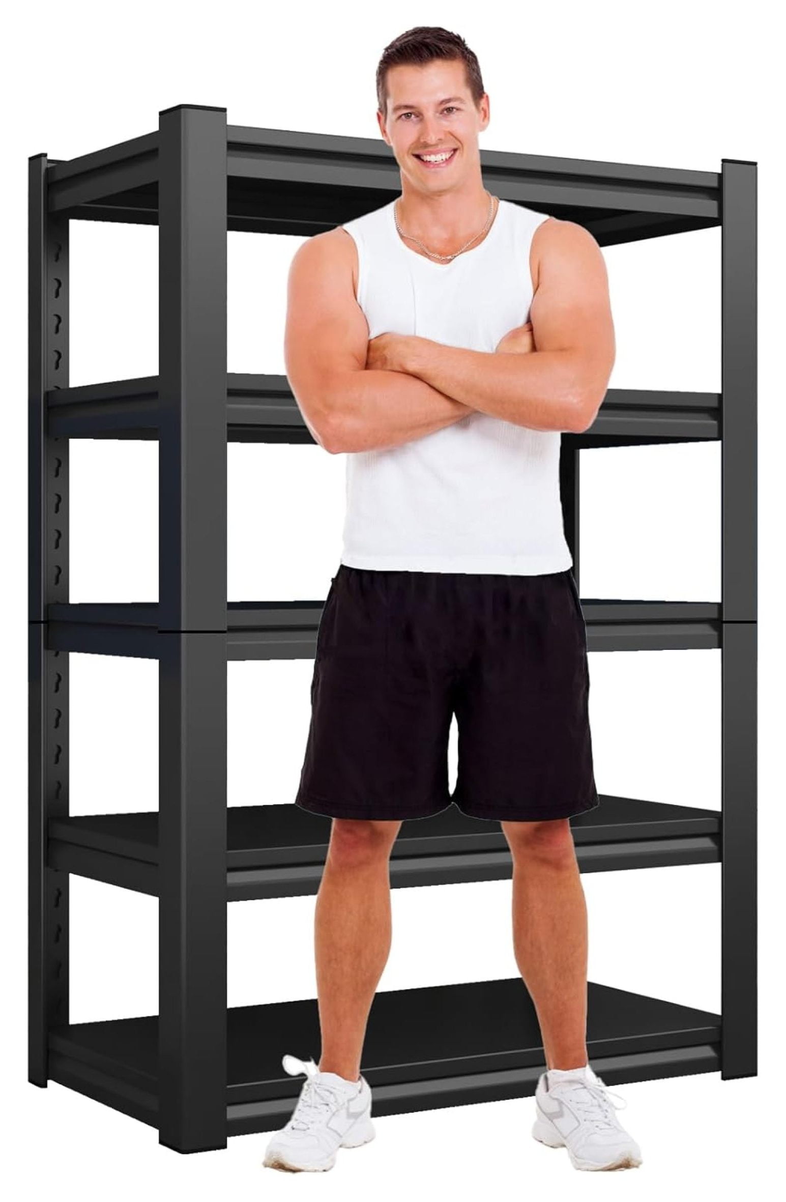 Garage Shelving Heavy Duty 5 Tier Adjustable Metal Storage Shelf ...