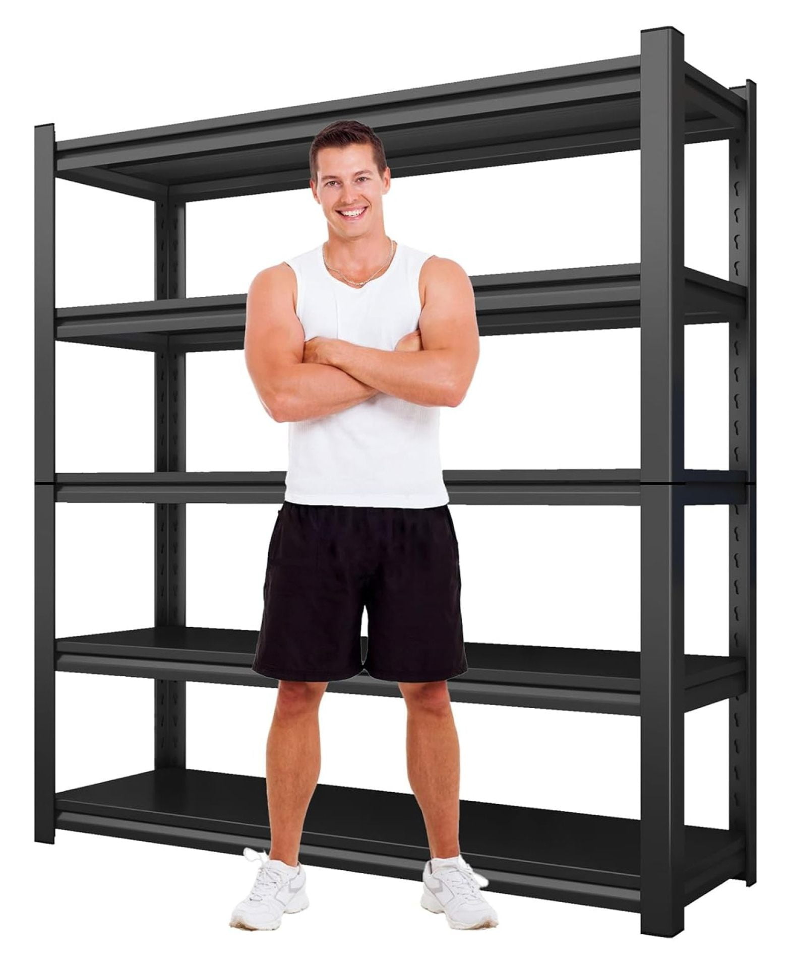 Garage Shelving Heavy Duty 5 Tier Adjustable Metal Storage Shelf ...