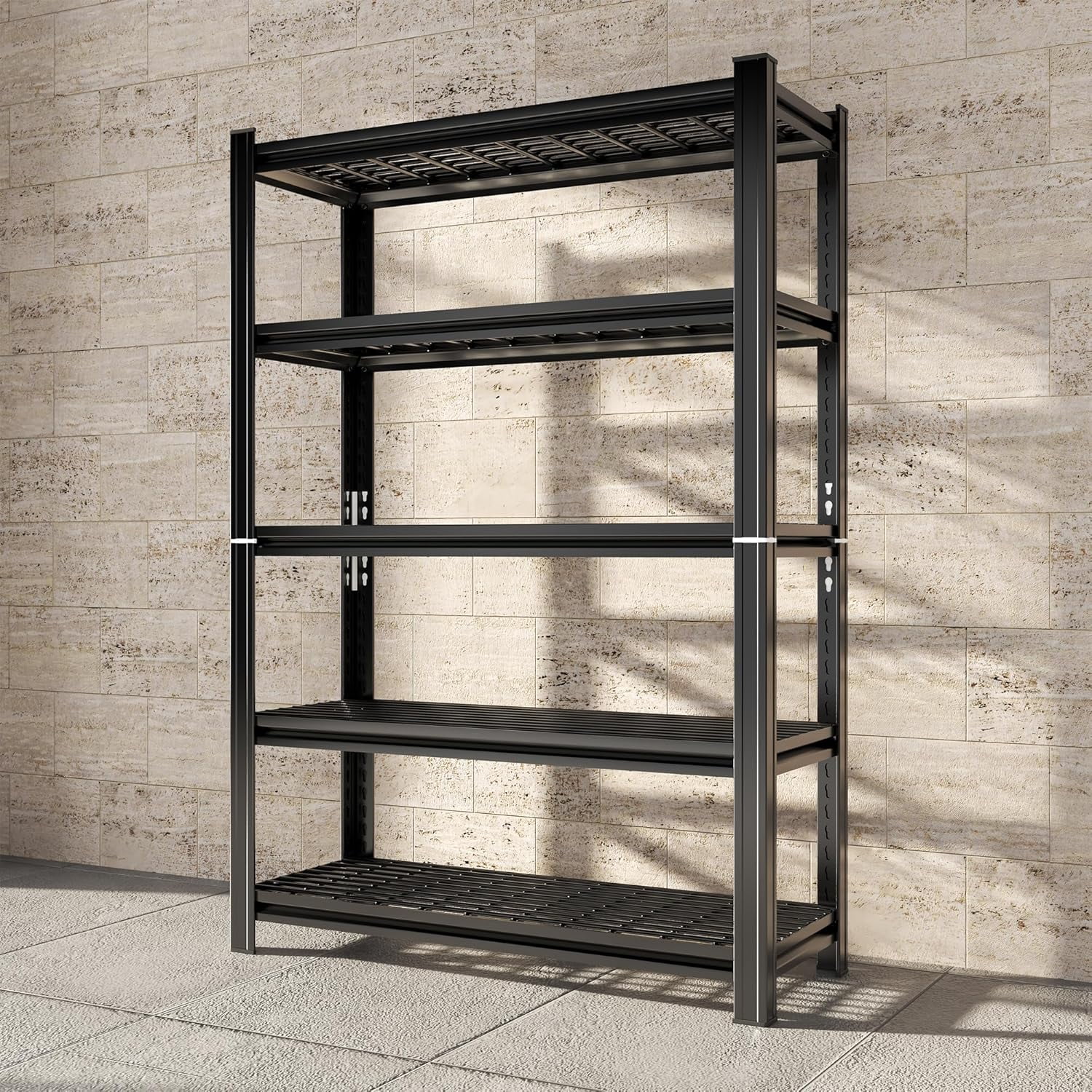 Garage Shelving, Heavy Duty 5-Tier Wire Storage Shelving Unit,3000 lbs ...
