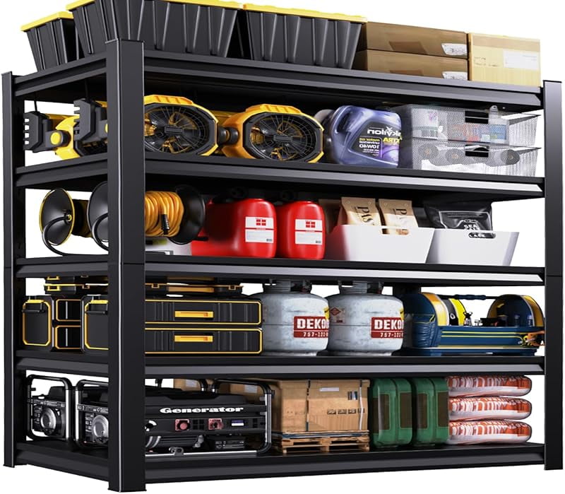 Garage Shelving Heavy Duty Adjustable Storage Shelves Unit, Metal ...
