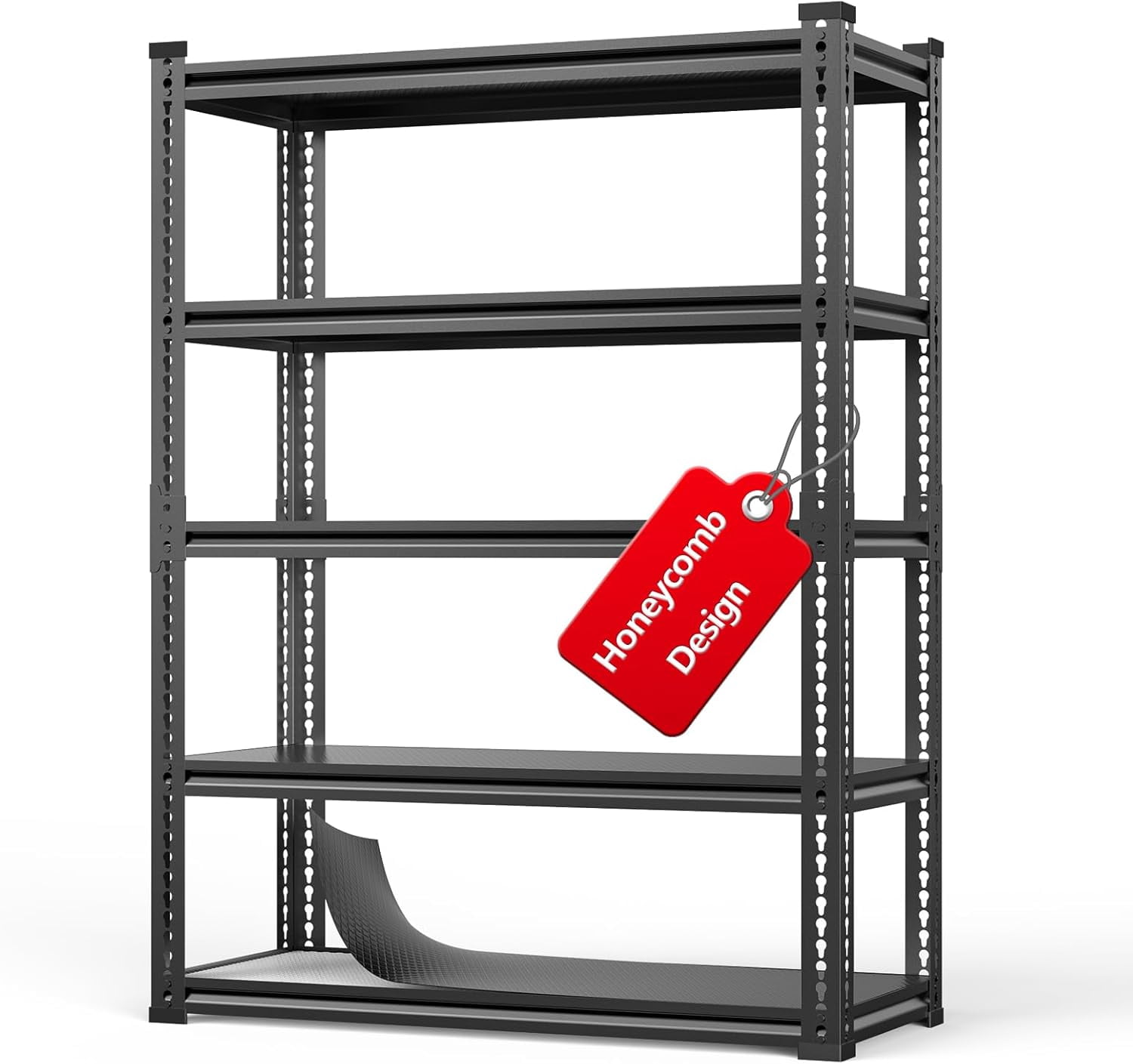 Garage Shelving Heavy Duty Metal Storage Shelves Load 3000 Lbs, 5 Tier ...