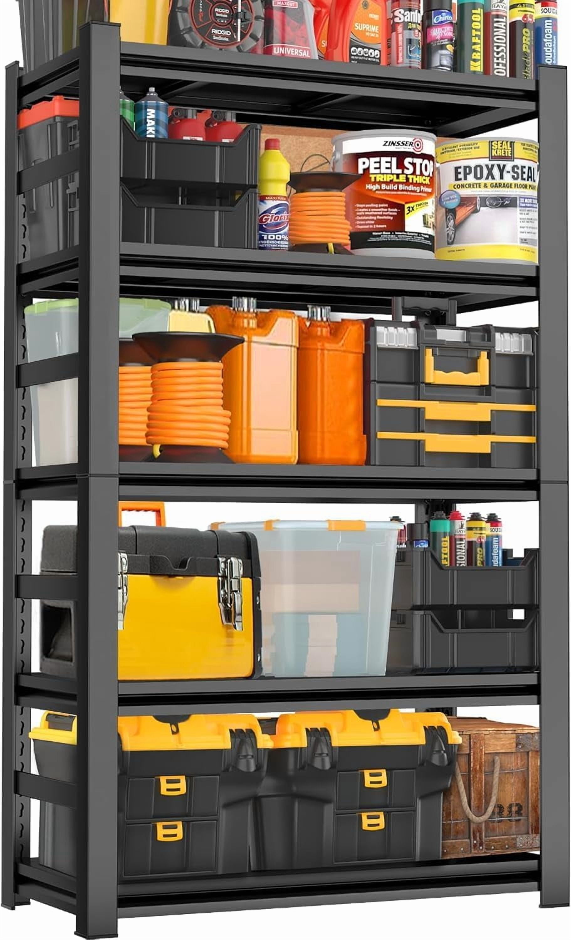 Garage Shelving,Heavy Duty Storage Shelves,Adjustable 5 Tier Metal ...